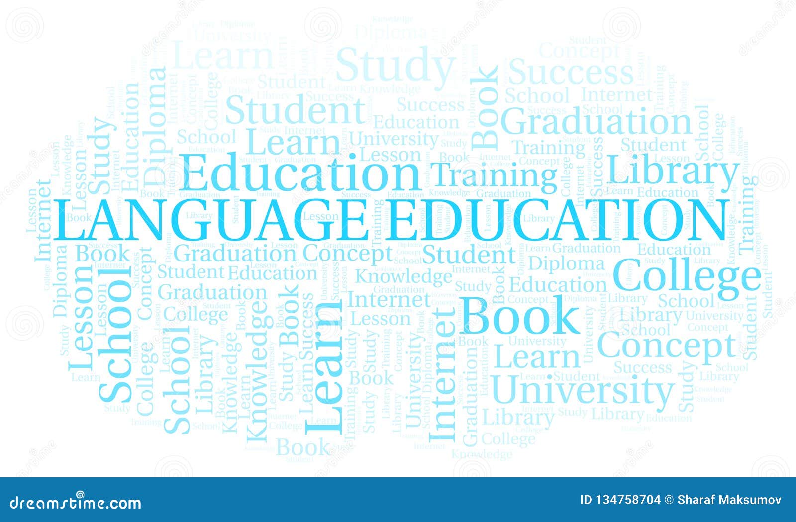 Language Education Word Cloud Stock Illustration - Illustration of ...