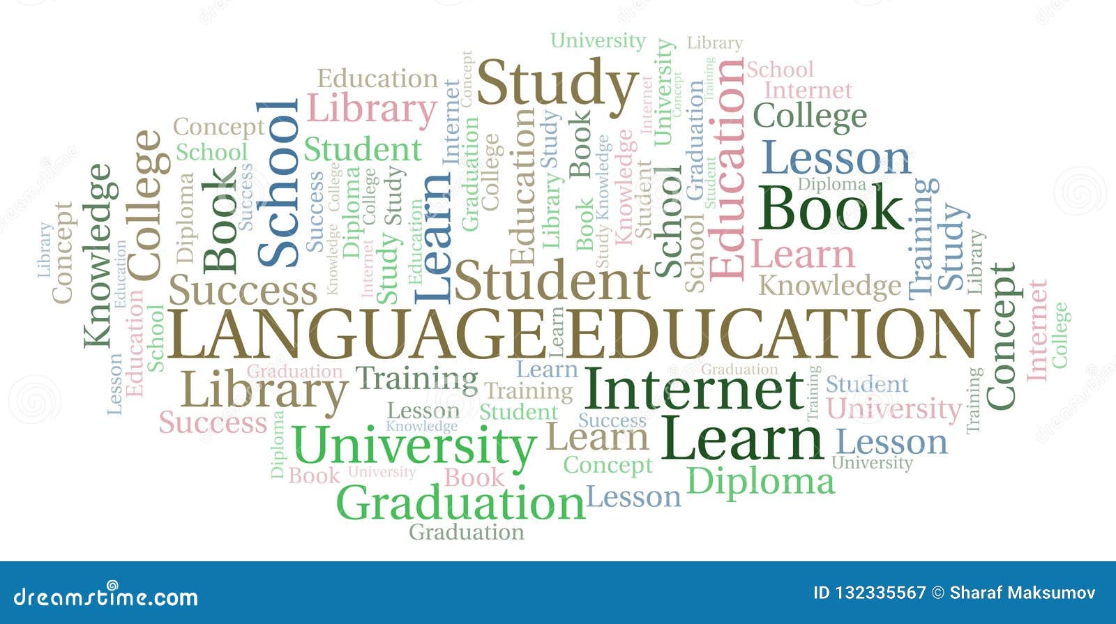 Language Education Word Cloud Stock Illustration - Illustration of ...