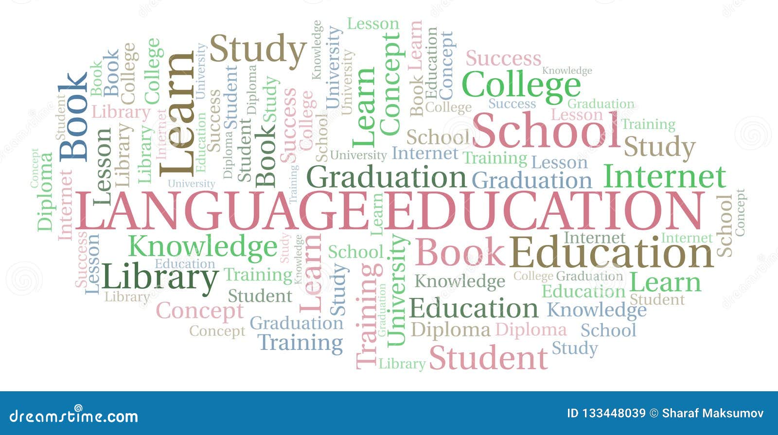 Language Education Word Cloud Stock Illustration - Illustration of ...