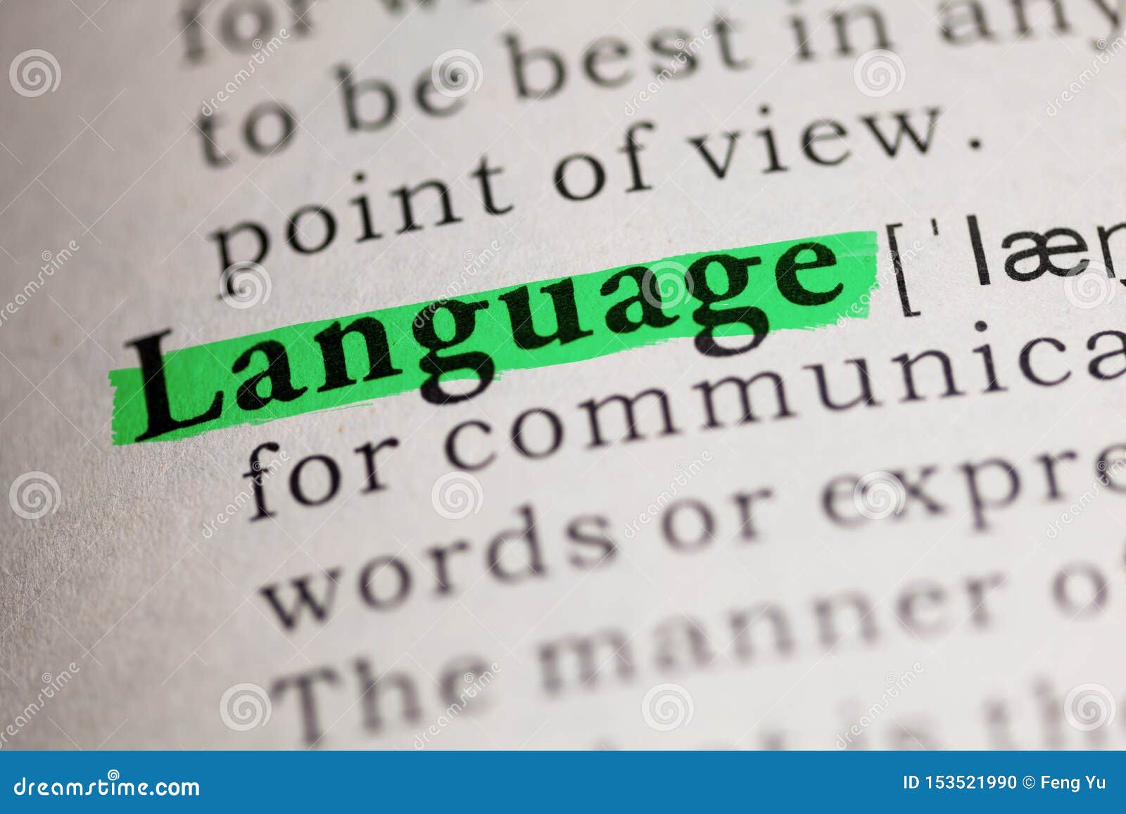 Definition of the Word Language Stock Photo - Image of definition ...