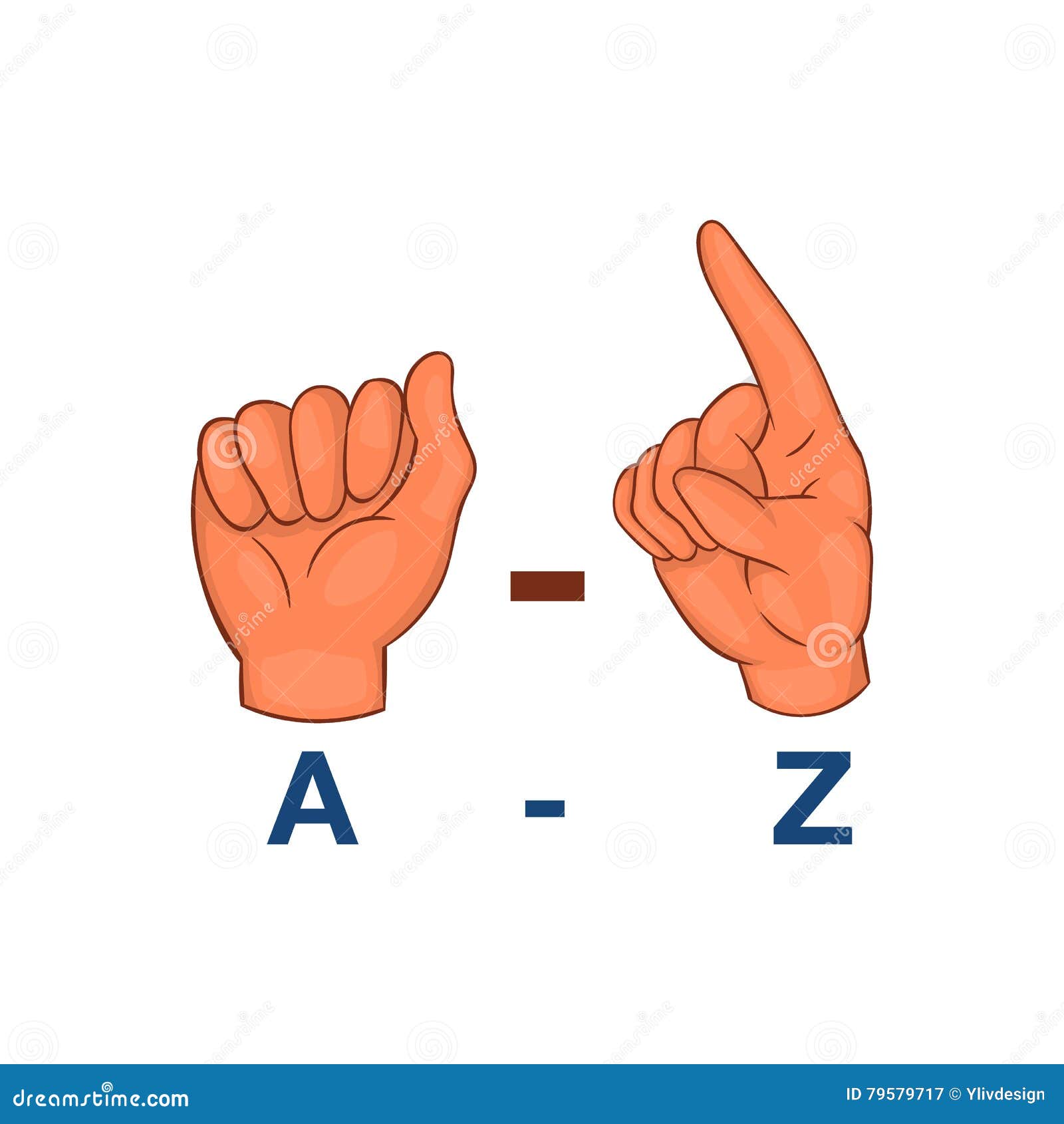 Language Hand Sign Icon, Cartoon Style Stock Vector - Illustration of ...