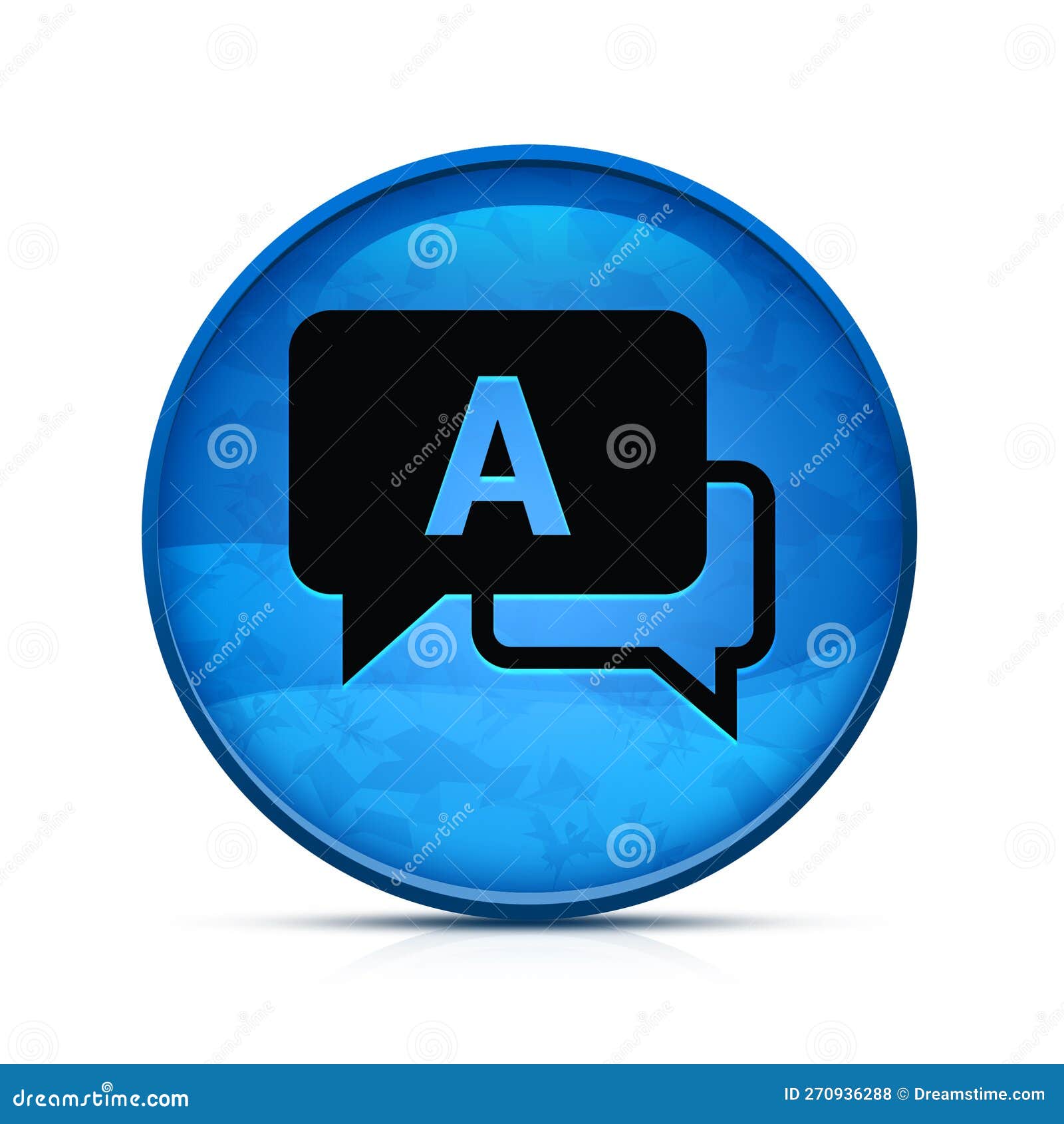 Language Icon on Classy Splash Blue Round Button Illustration Stock ...