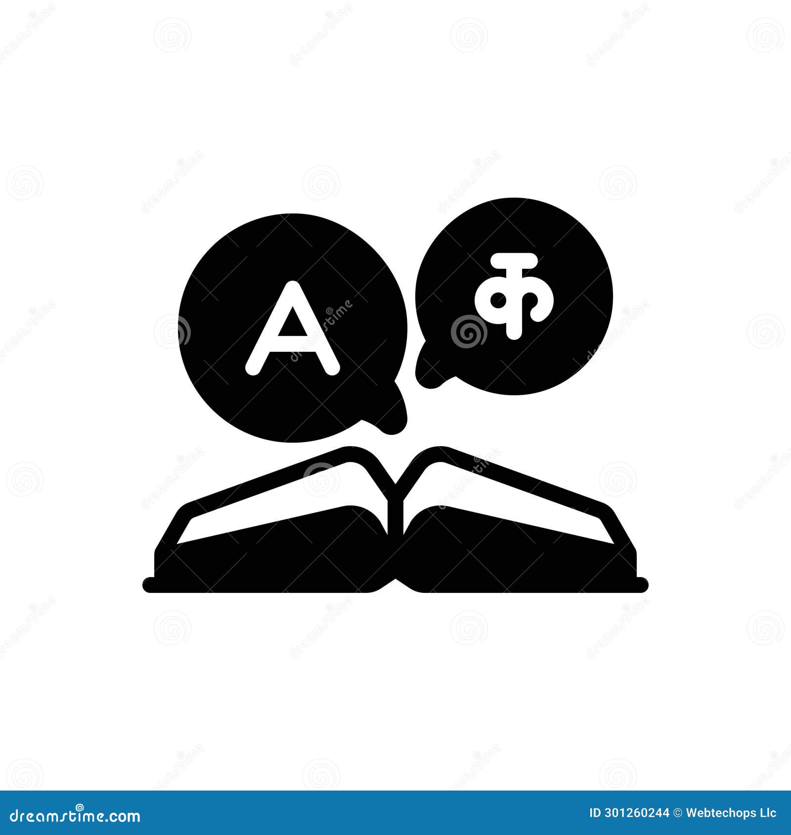 Black Solid Icon for Language, Knowledge and Education Stock Vector ...