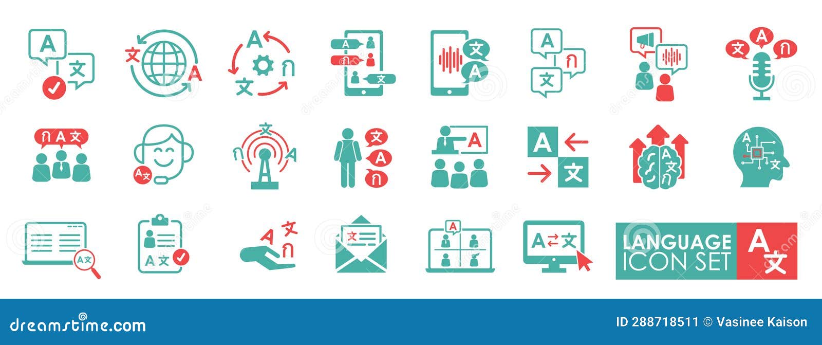 Language icon set. stock vector. Illustration of skill - 288718511