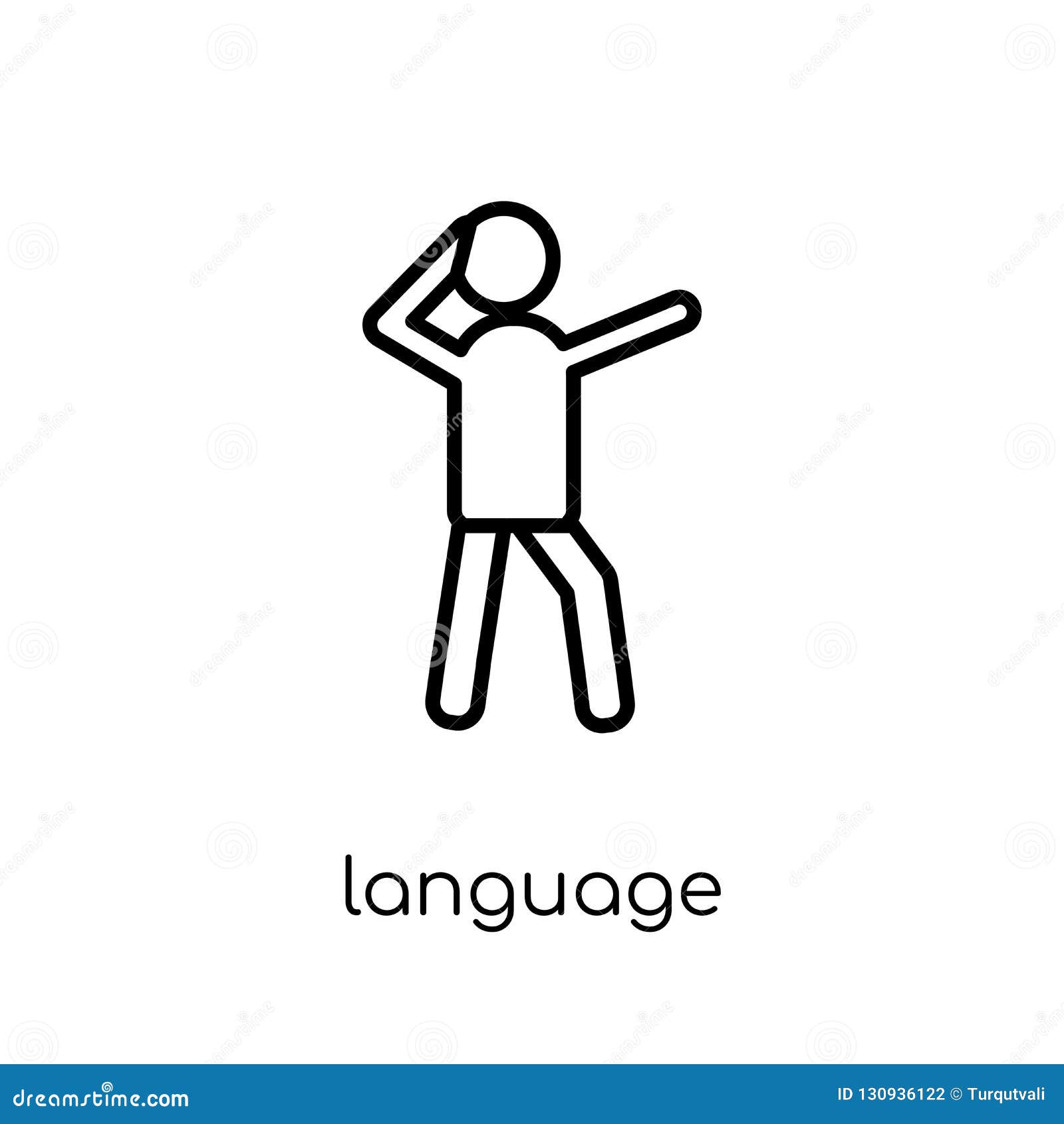 Language Icon. Trendy Modern Flat Linear Vector Language Icon on Stock ...
