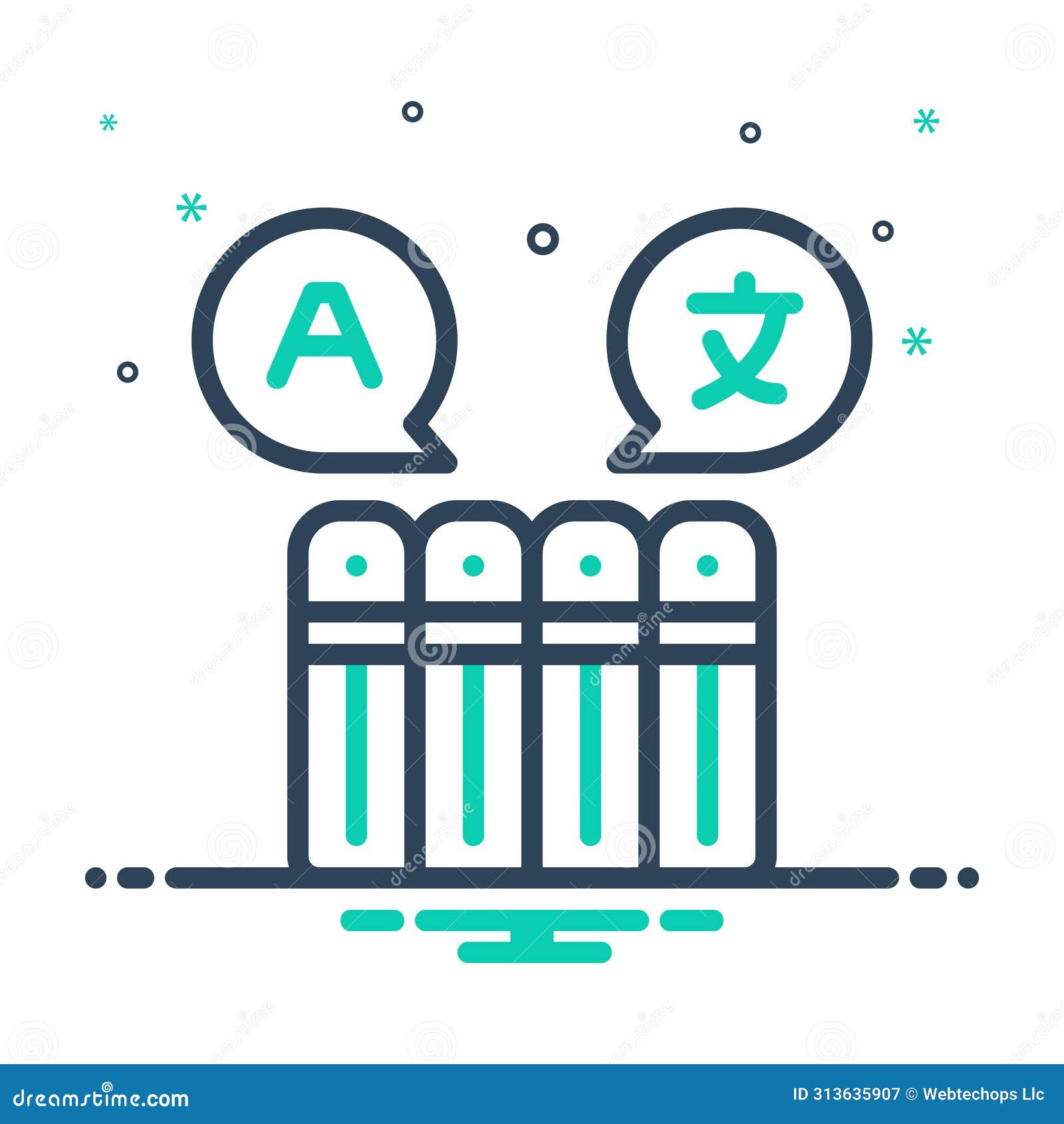 Mix Icon for Language, Vocabulary and Education Stock Vector ...