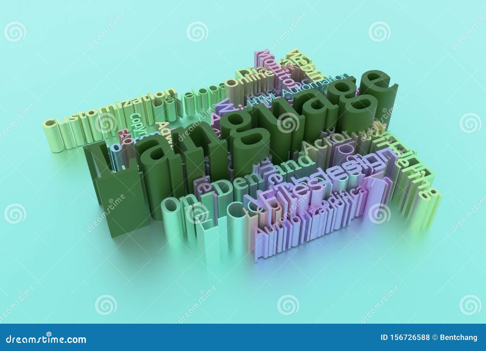 Language, ICT, Information Technology Keyword Words Cloud. for Web Page ...