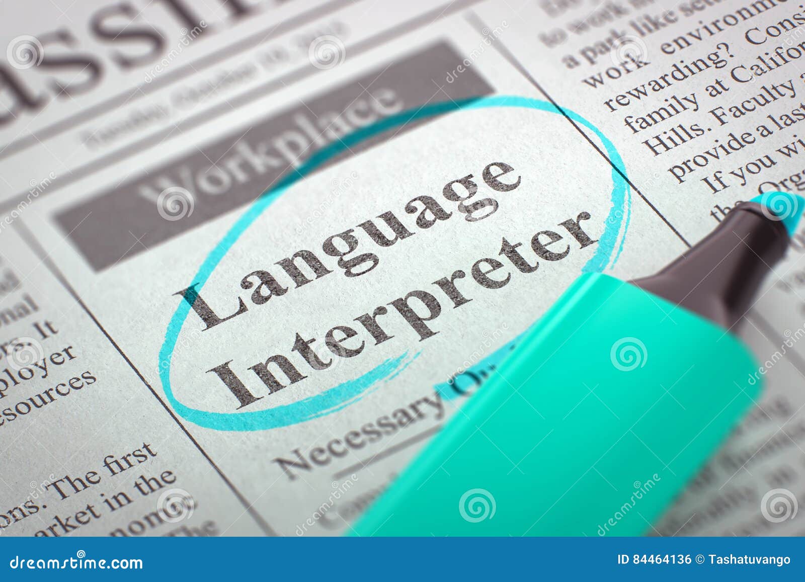 Language Interpreter Hiring Now. 3D. Stock Illustration - Illustration ...