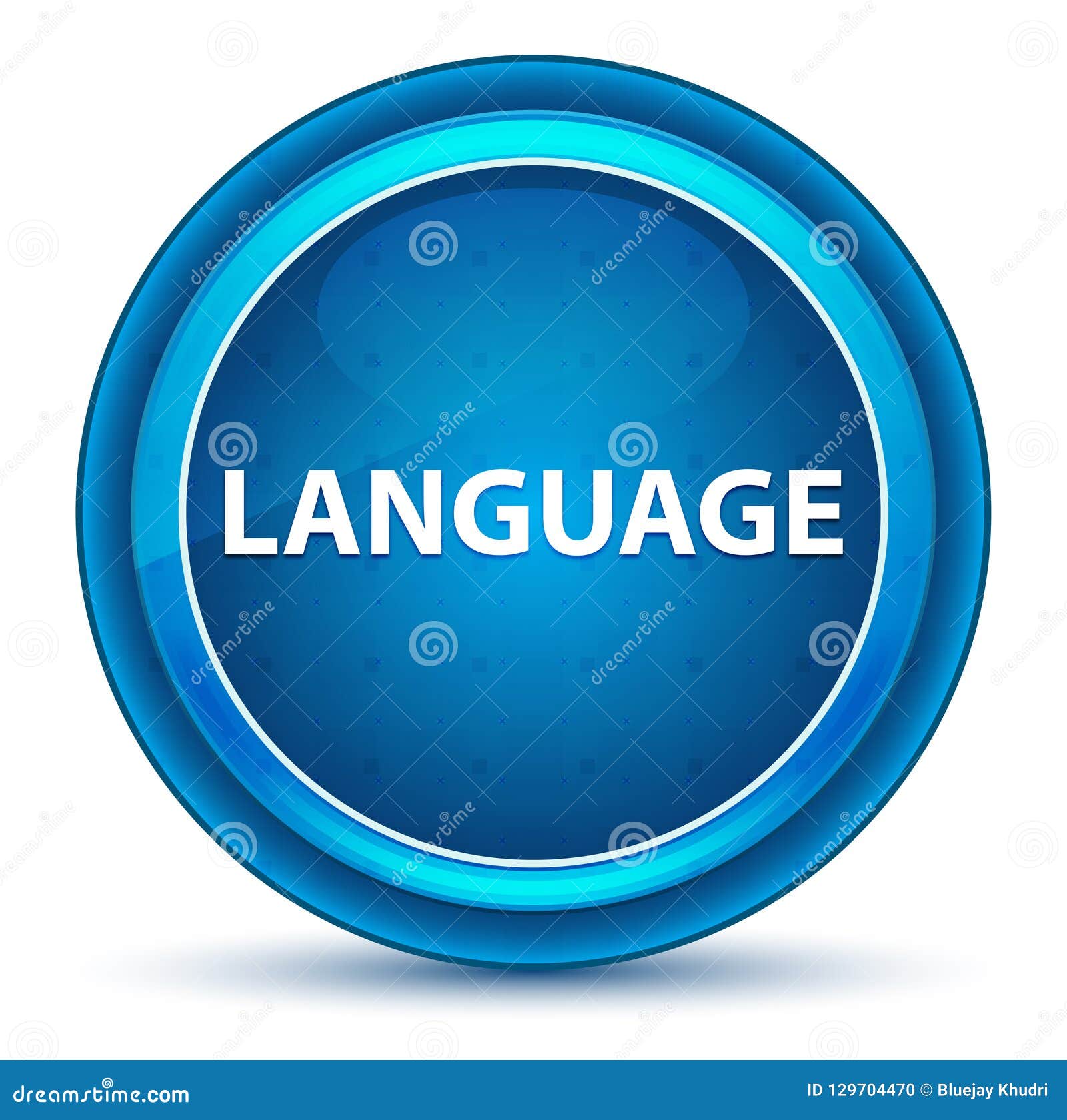 Language Eyeball Blue Round Button Stock Illustration - Illustration of ...