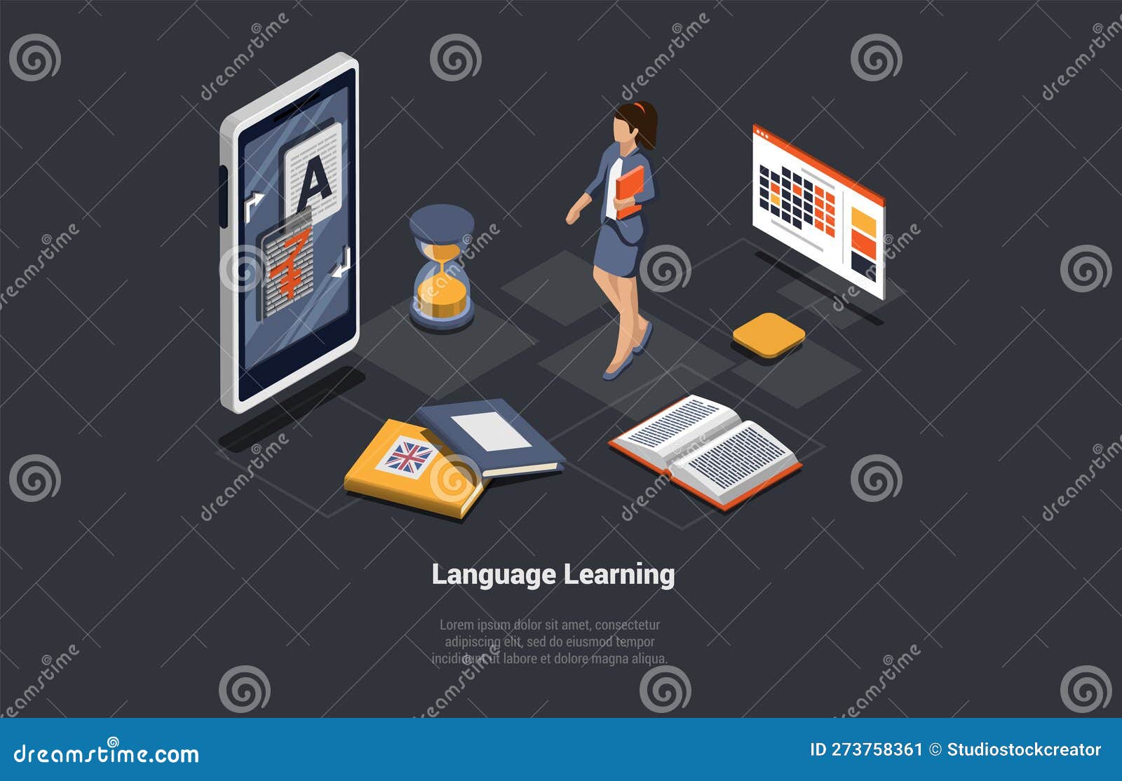 Learning Man Watching Lesson, Webinar Online. Student Character In ...