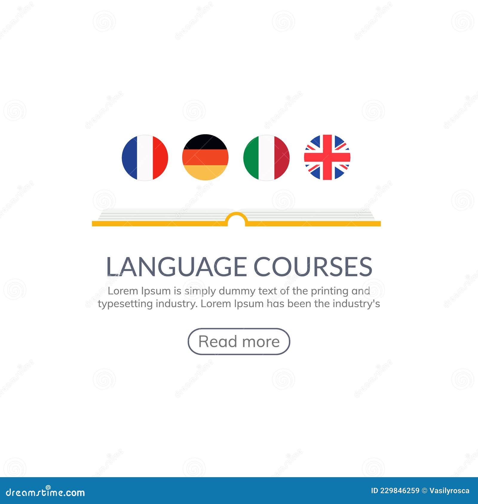 Language Learn Vector Banner Design. Language Course English Different ...