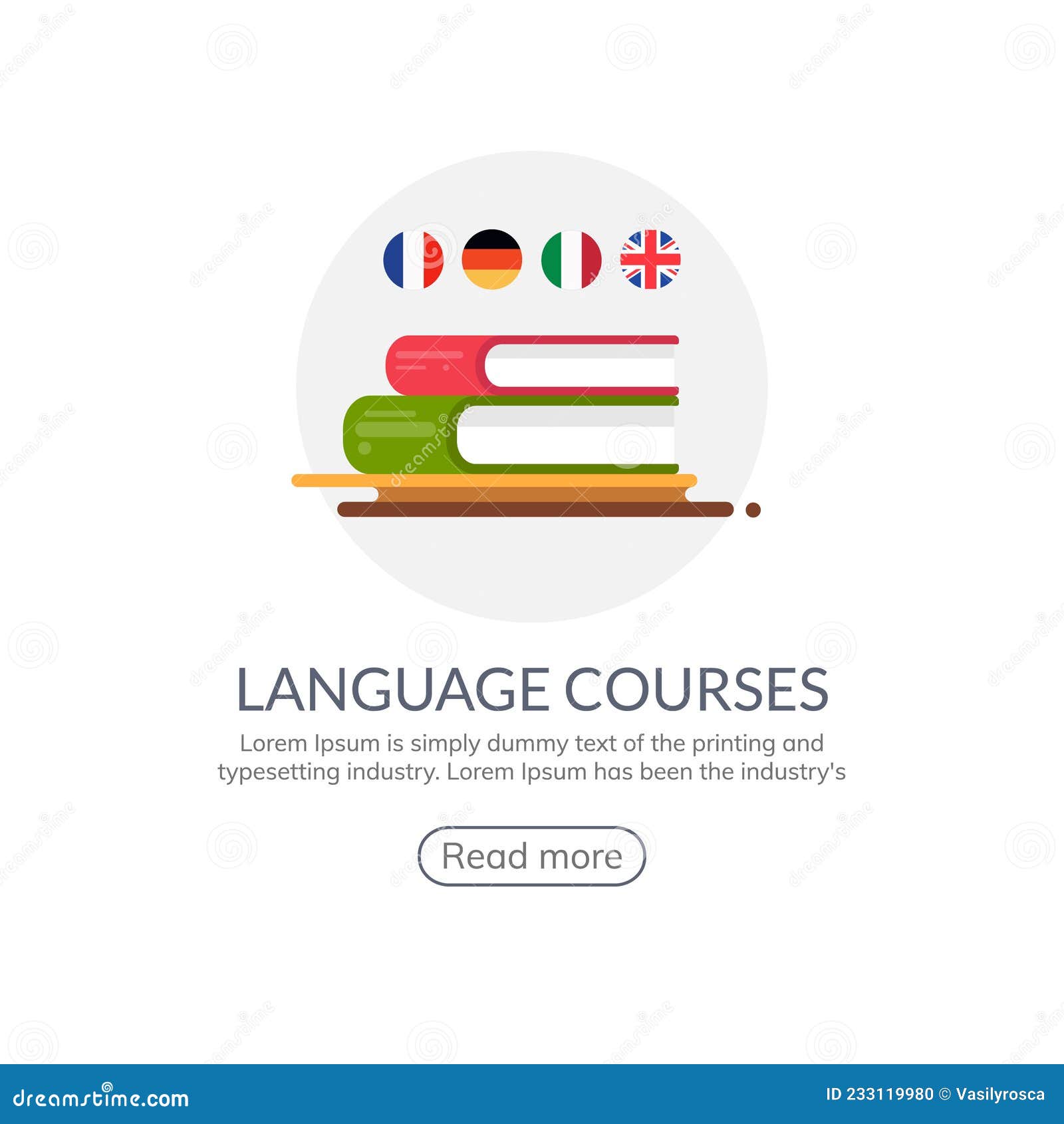 Language Learn Vector Banner Design. Language Course English Different ...