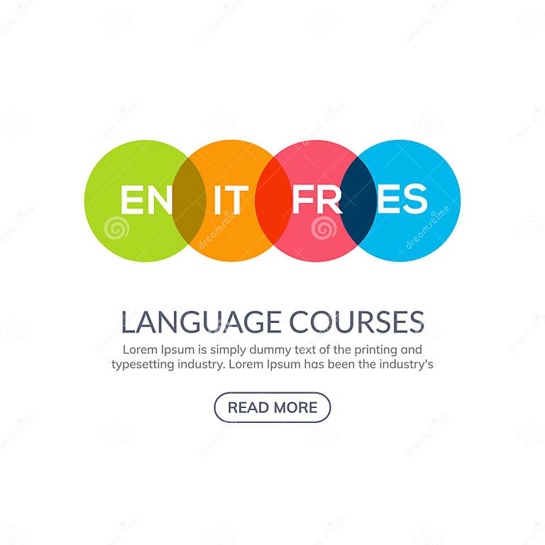 Language Learn Vector Banner Design. Language Course English Different ...