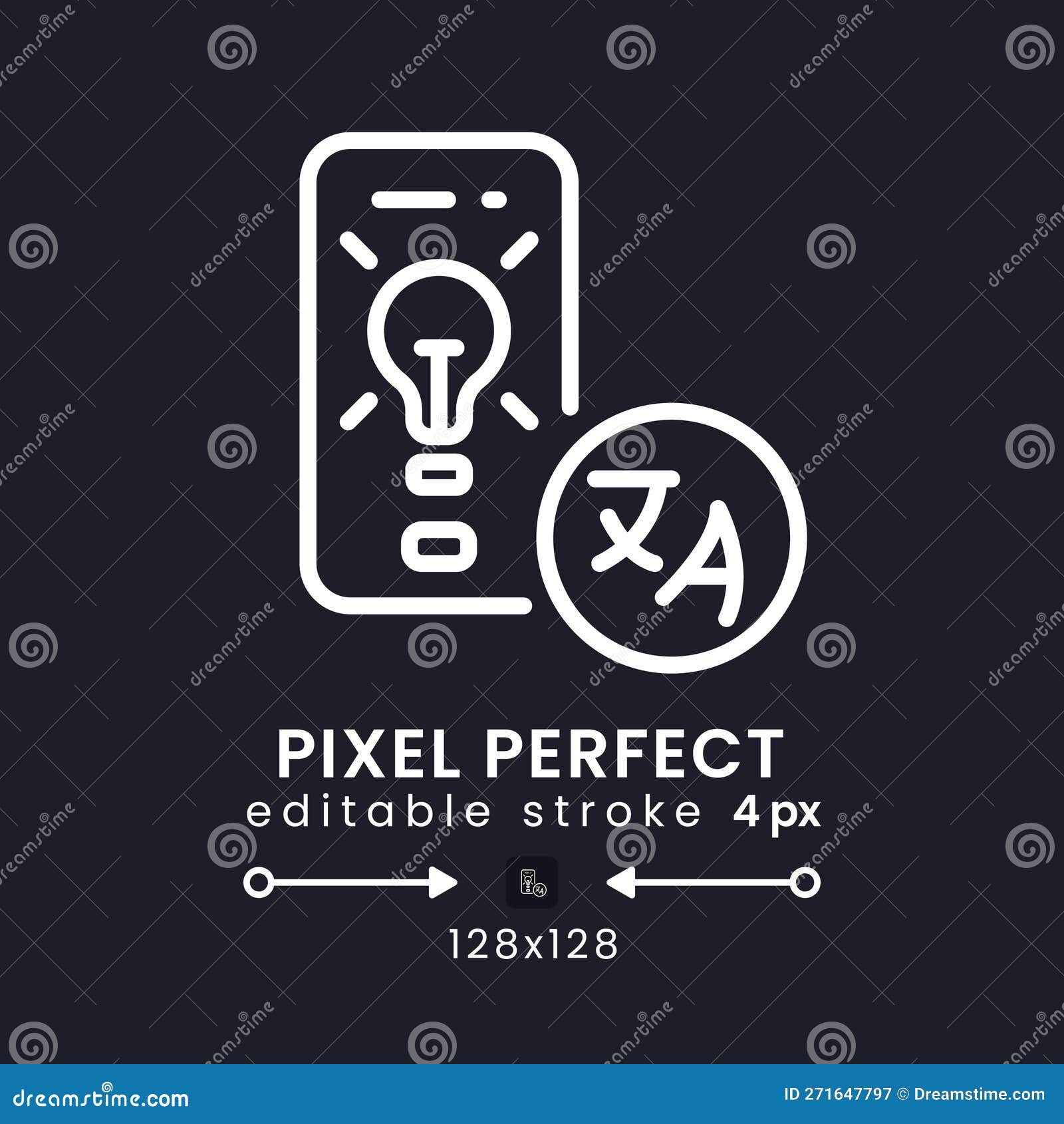 Language Learning App White Linear Desktop Icon on Black Stock Vector ...