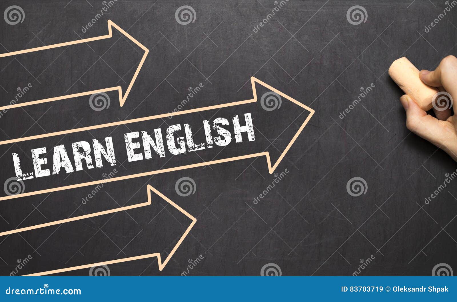 Learn English Language. Text Letters On Blue Background Royalty-Free ...
