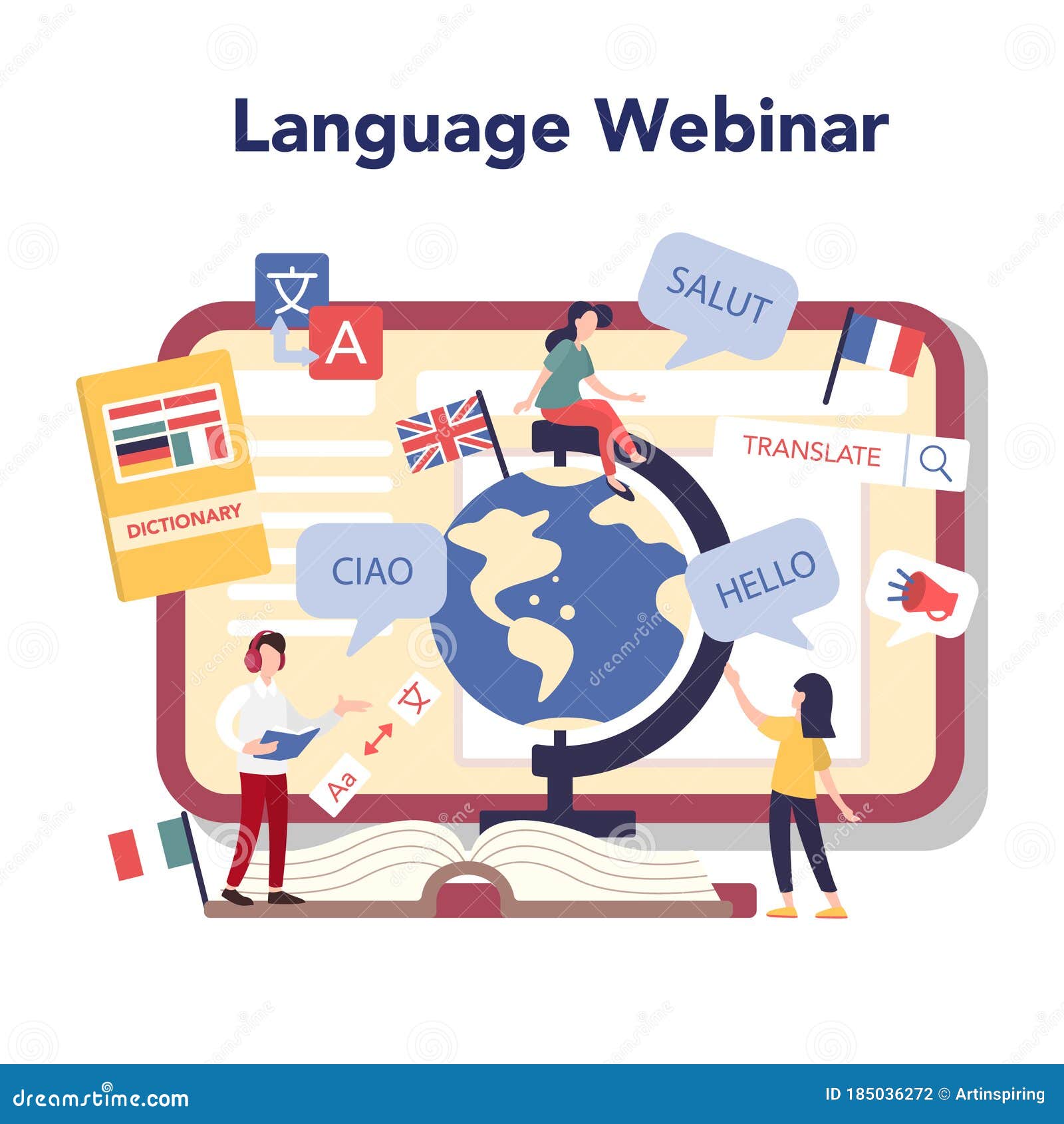 Language Learning Online Service or Platform. Study Foreign Stock ...