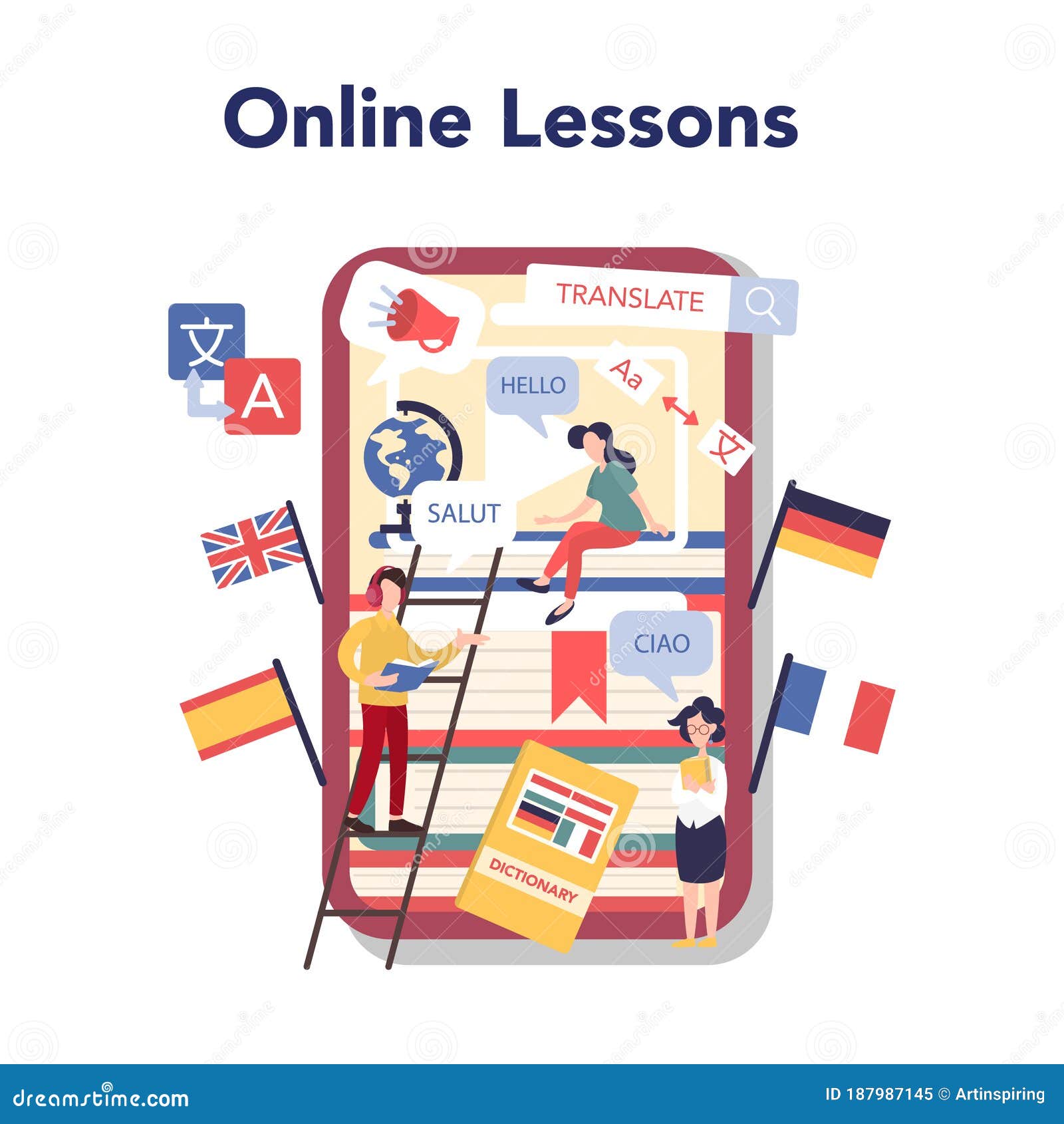 Language Learning Online Service or Platform. Study Foreign Stock ...
