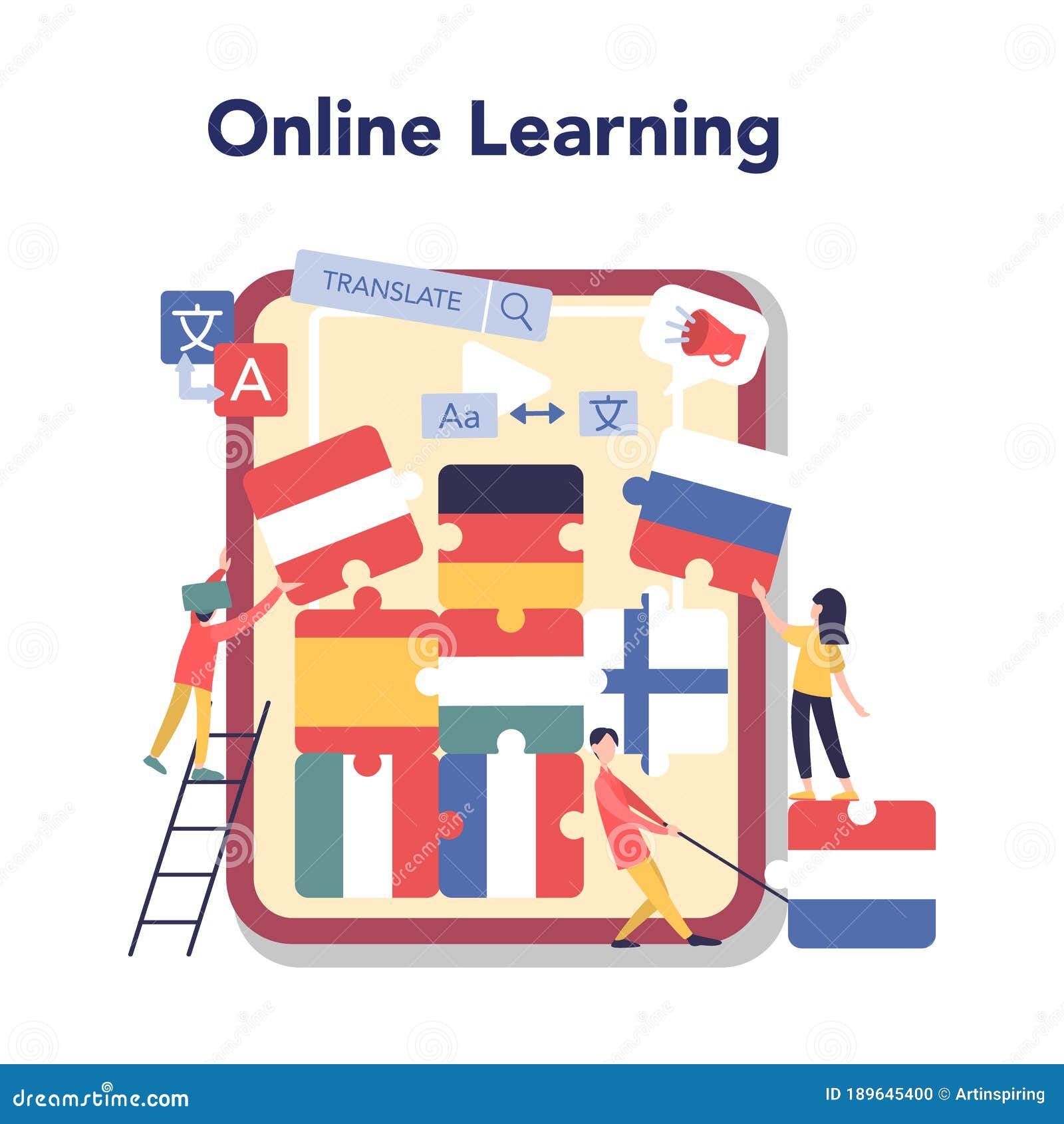 Language Learning Online Service or Platform. Study Foreign Stock ...