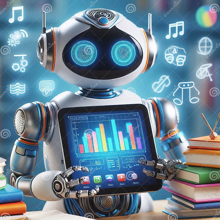 Language Learning Robot a Robot Designed for Teaching and Prcti Stock Illustration ...