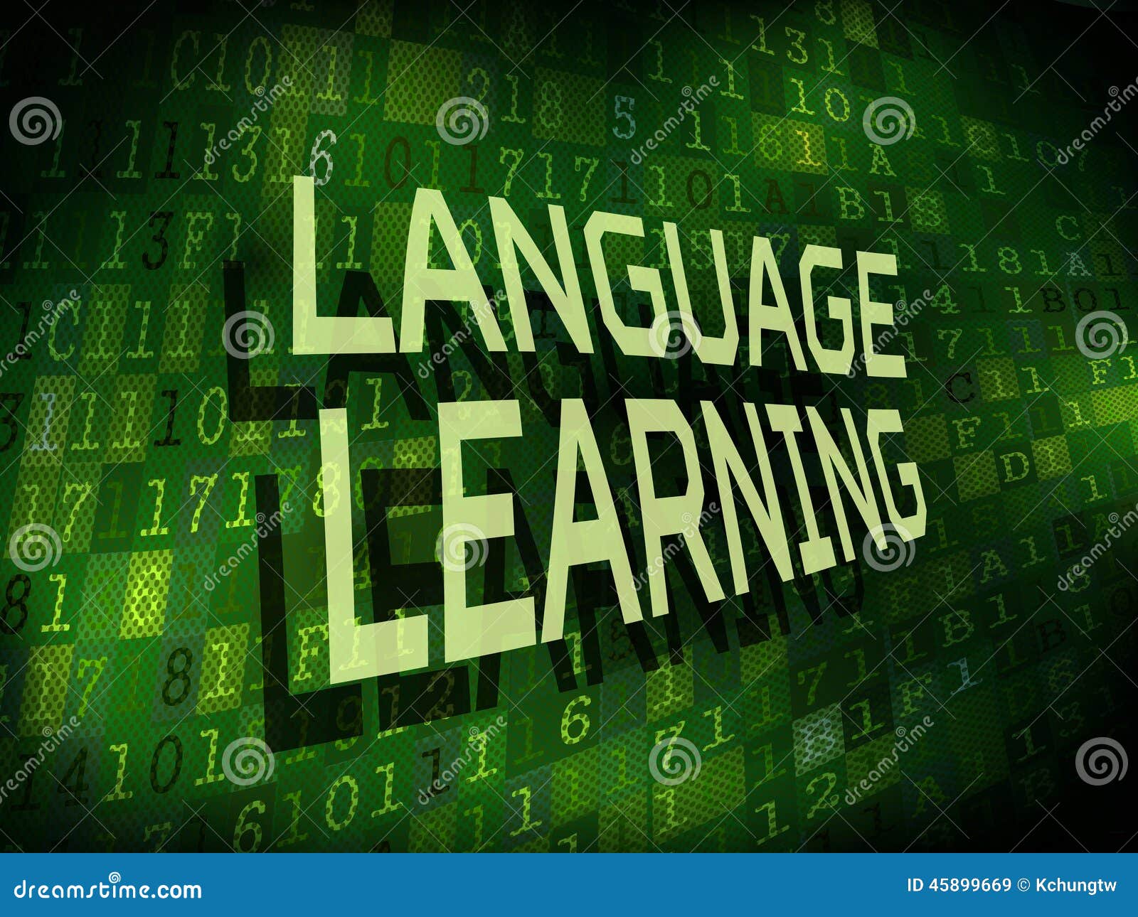 Language Learning Words on Digital Background Stock Vector ...