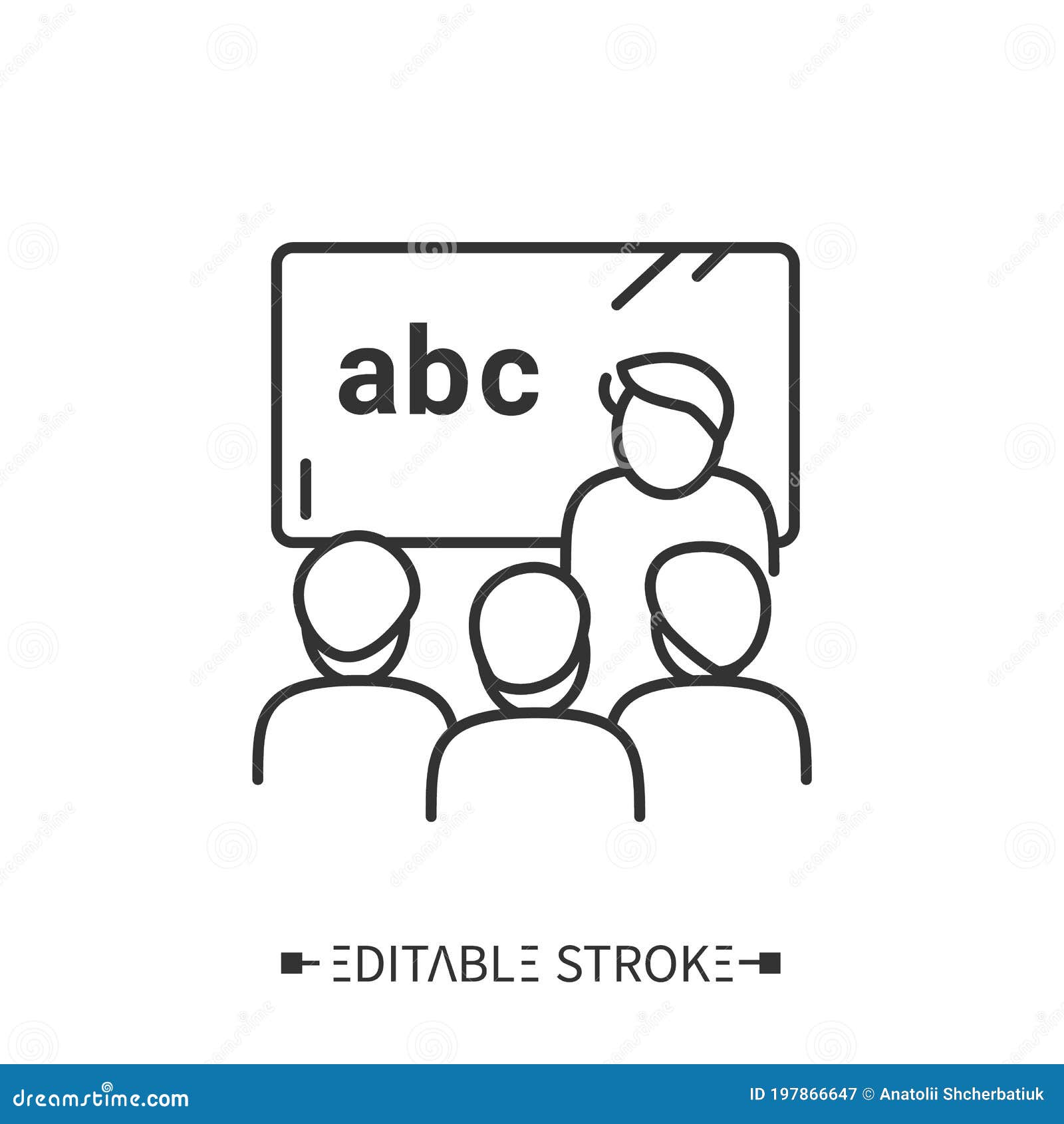 Language Lesson Line Icon. Editable Illustration Stock Vector ...