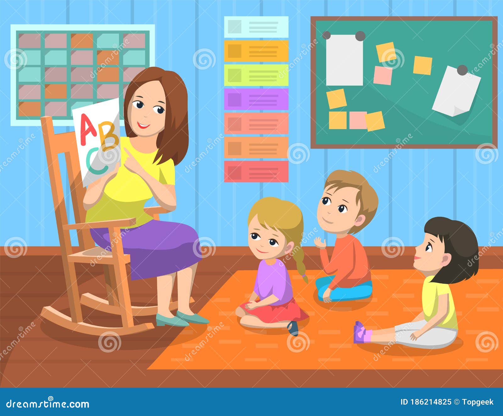 Language Lesson, Teacher and Pupils, School Vector Stock Vector ... Language Lesson, Teacher and Pupils, School Vector Stock Vector ...