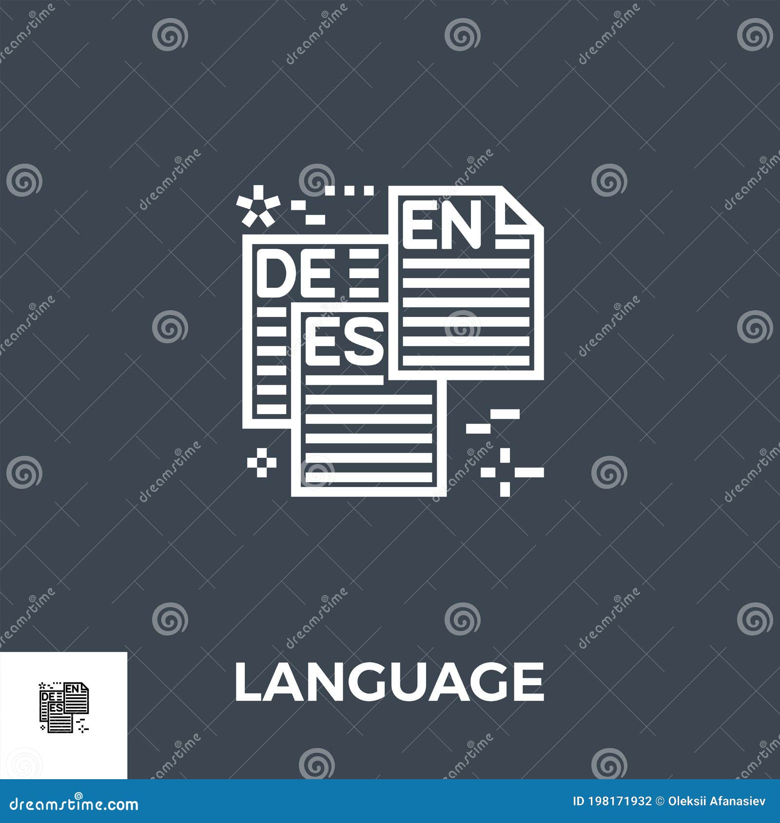 Language Line Icon stock vector. Illustration of speak - 198171932