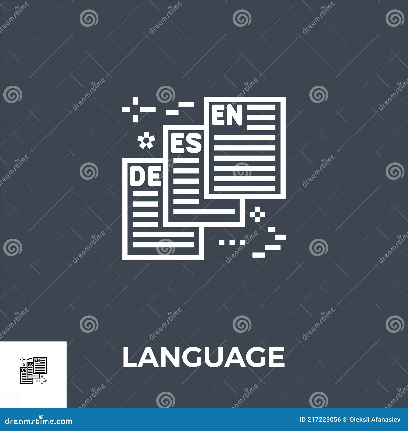Language Line Icon stock vector. Illustration of english - 217223056