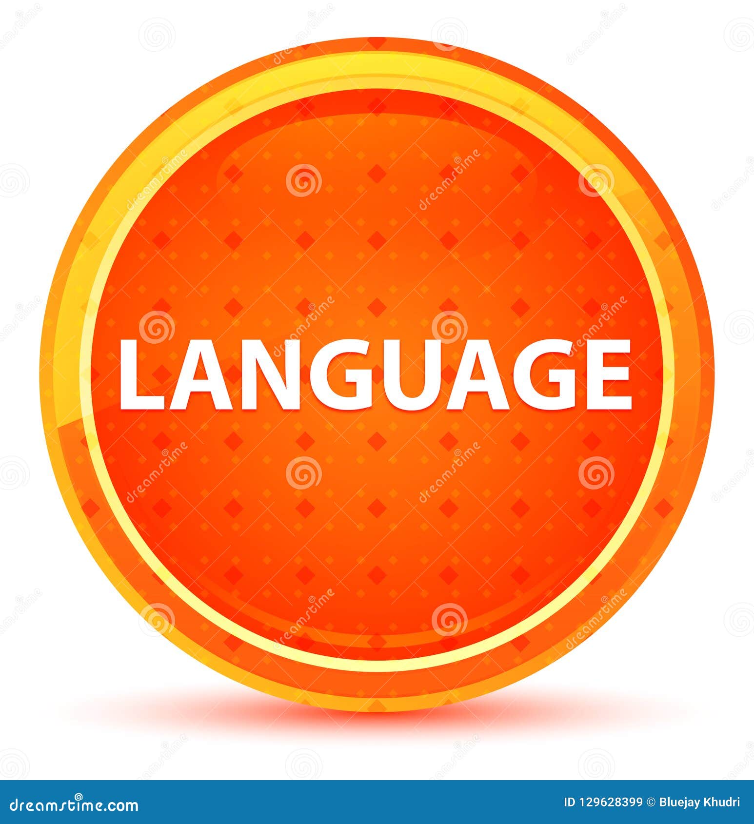 Language Natural Orange Round Button Stock Illustration - Illustration ...