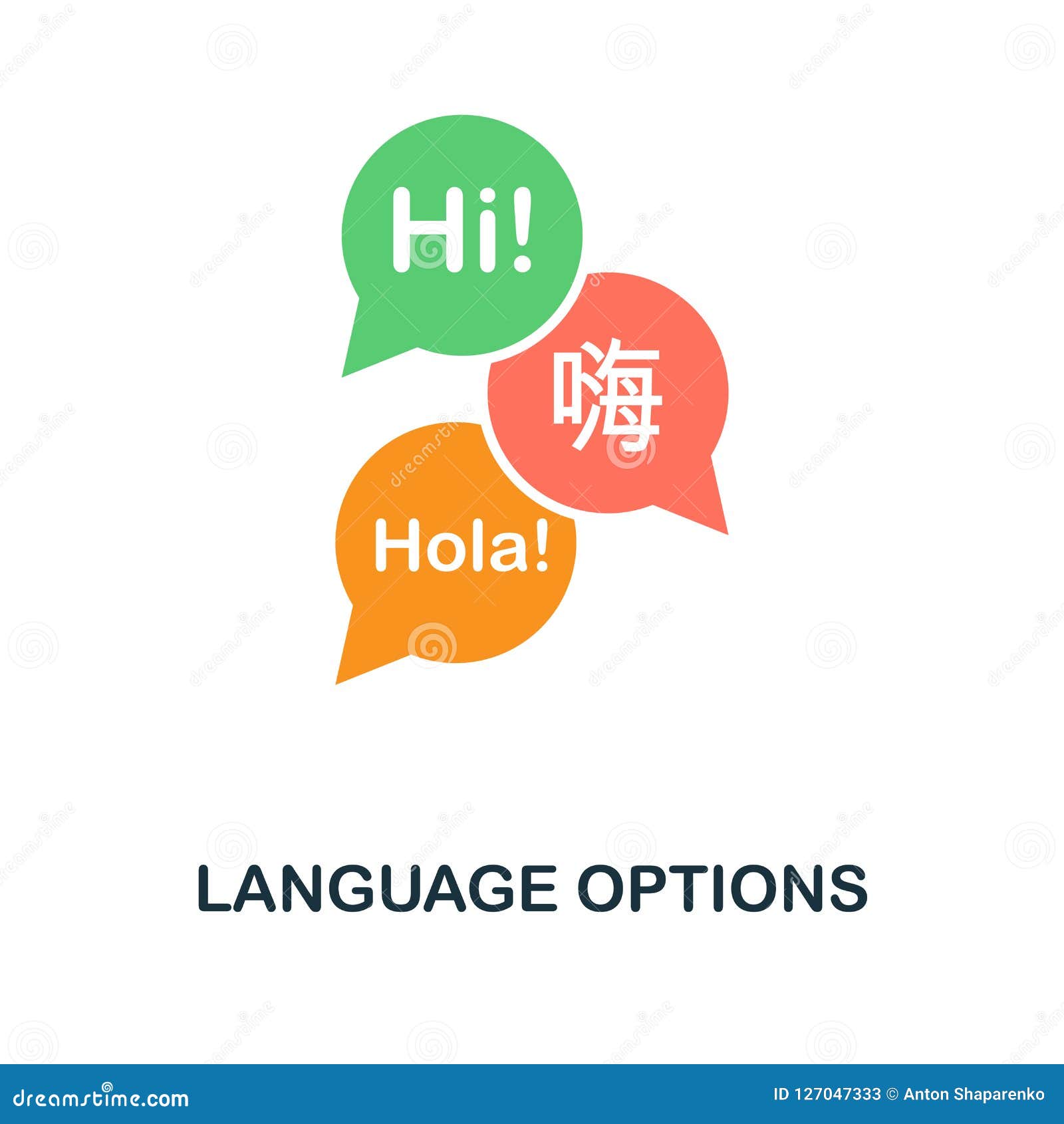Language Options Flat Icon. Monochrome Style Design from Online ...