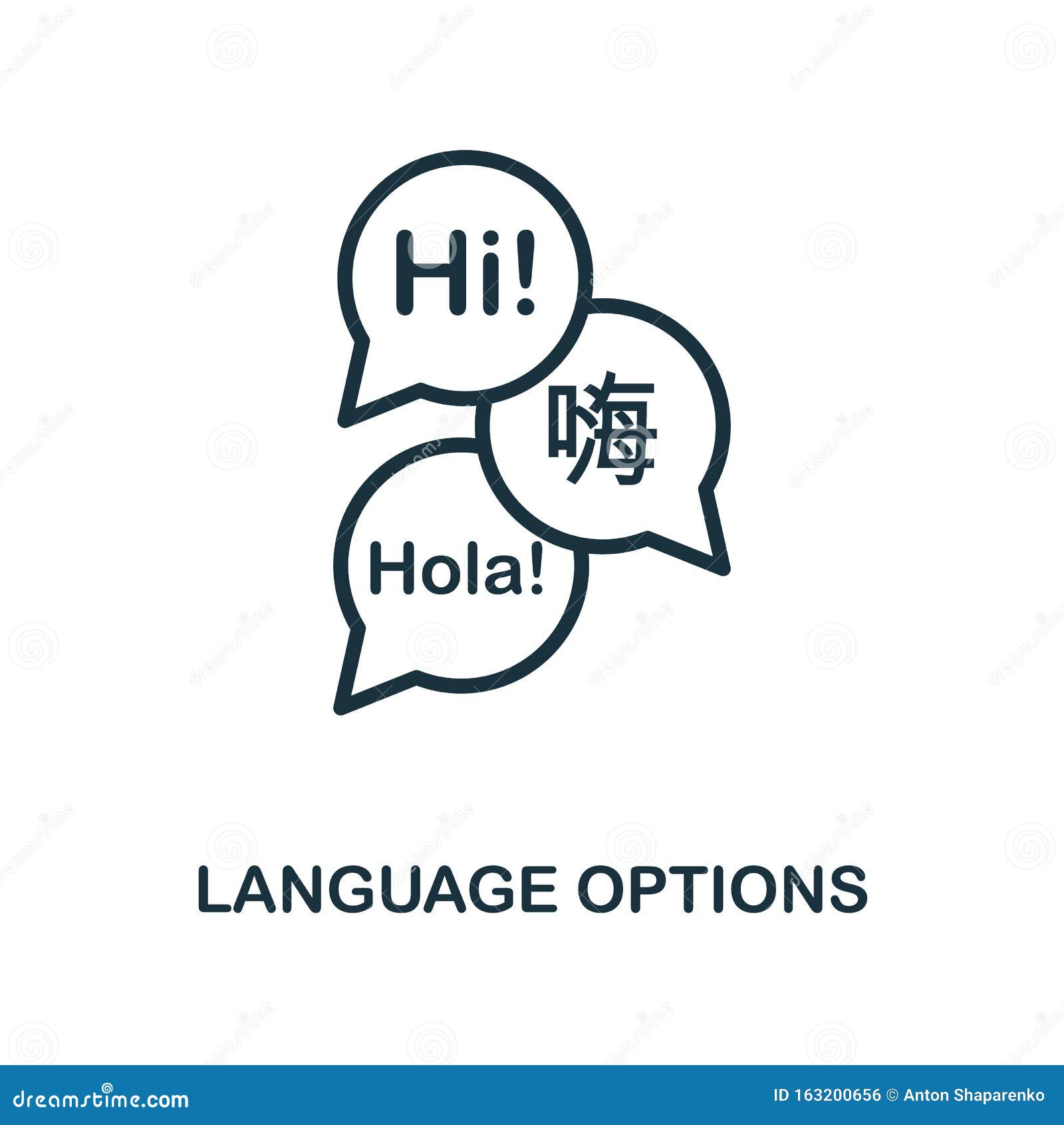 Language Options Icon Outline Style. Thin Line Creative Language ...