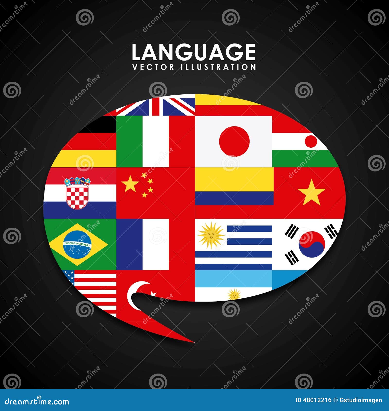 Language poster design stock illustration. Illustration of icon - 48012216