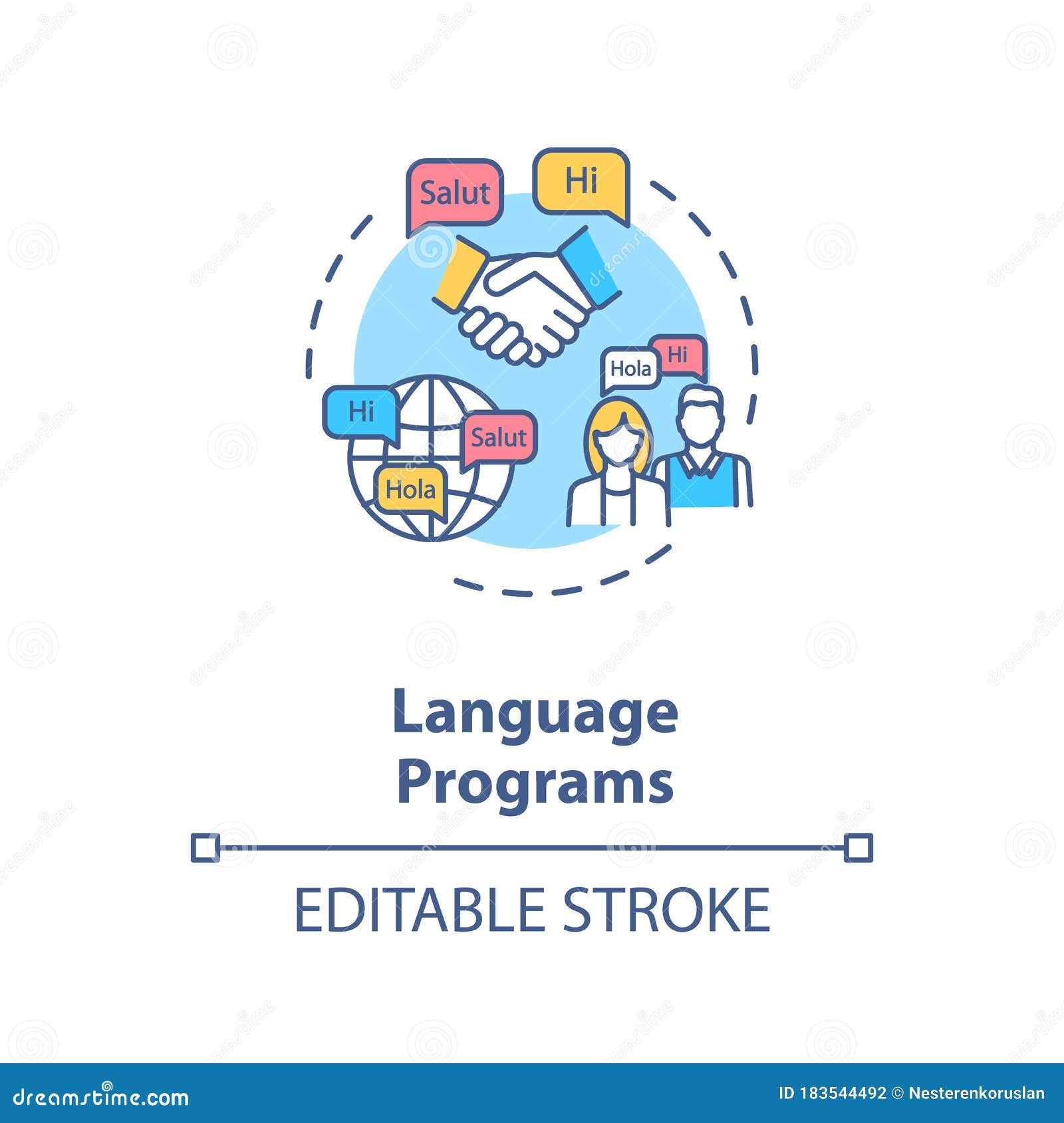 Language Programs Concept Icon Stock Vector - Illustration of ...