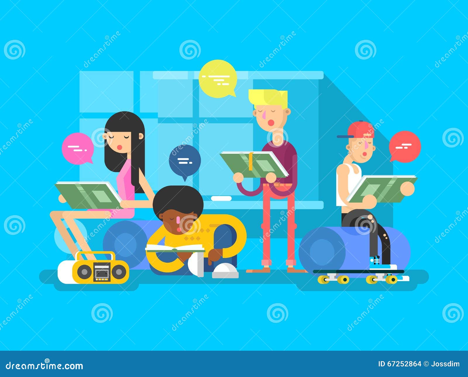 Language School Group Student Stock Vector - Illustration of group ...