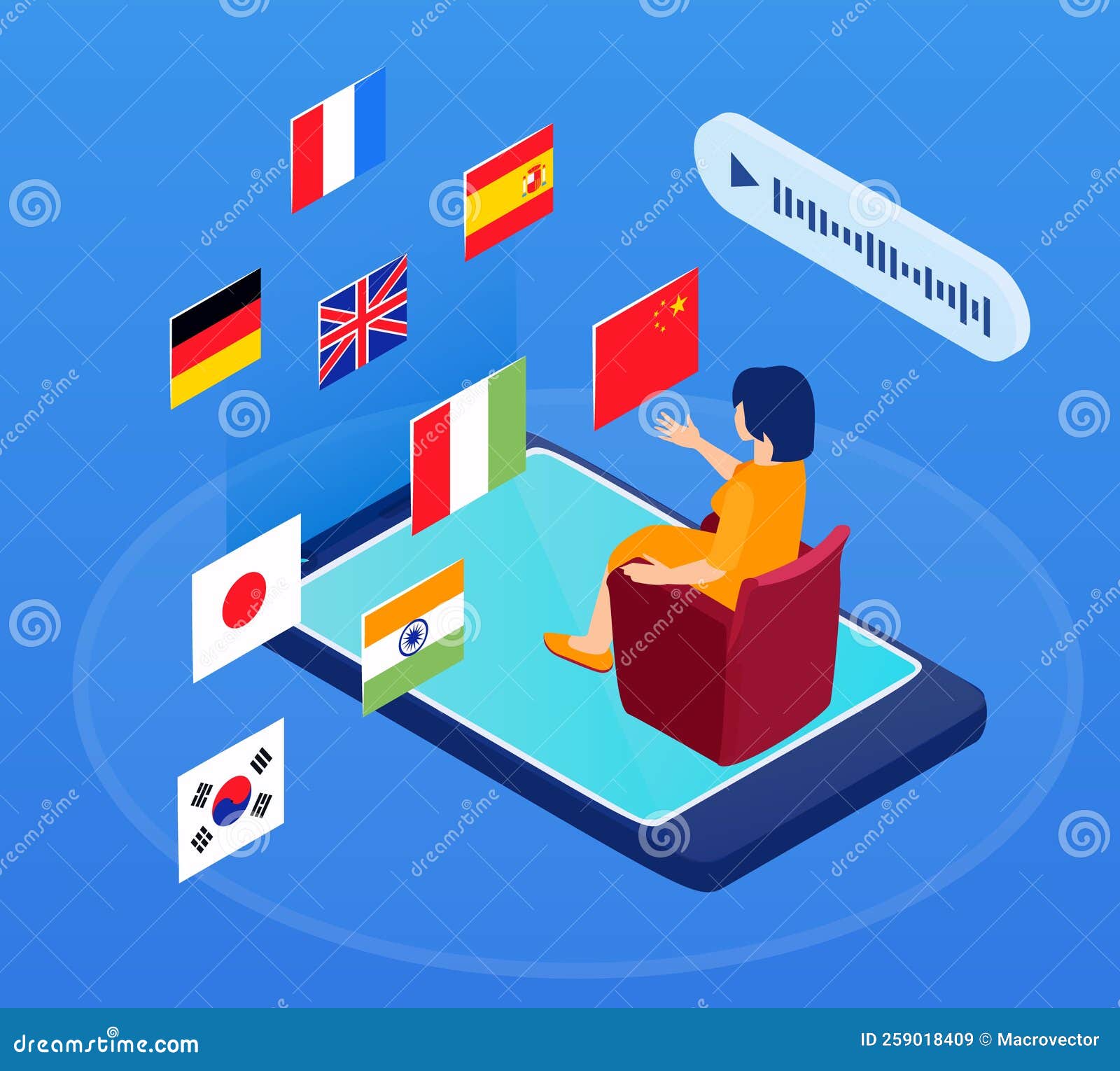 Language School Isometric Composition Stock Vector - Illustration of ...