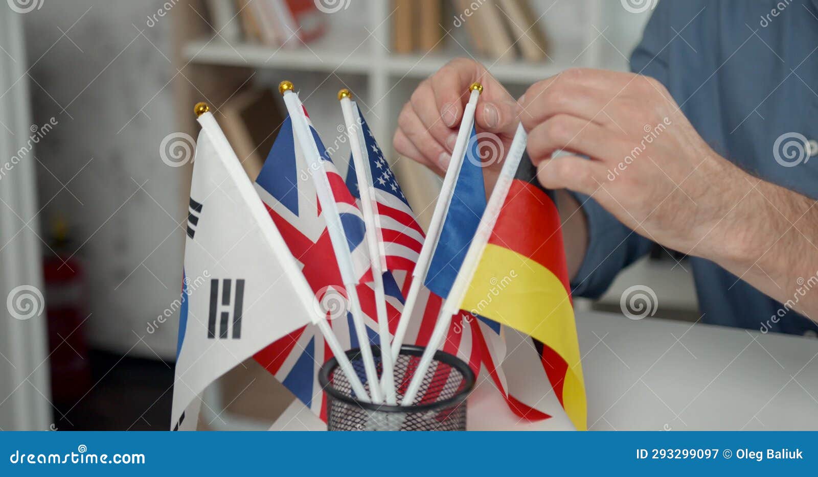 Language Teacher Man Choosing between Different Countries Flags Stock ...