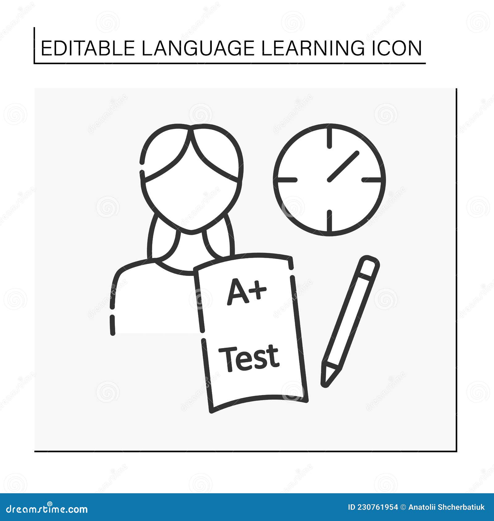 Language test line icon stock vector. Illustration of vocabulary ...
