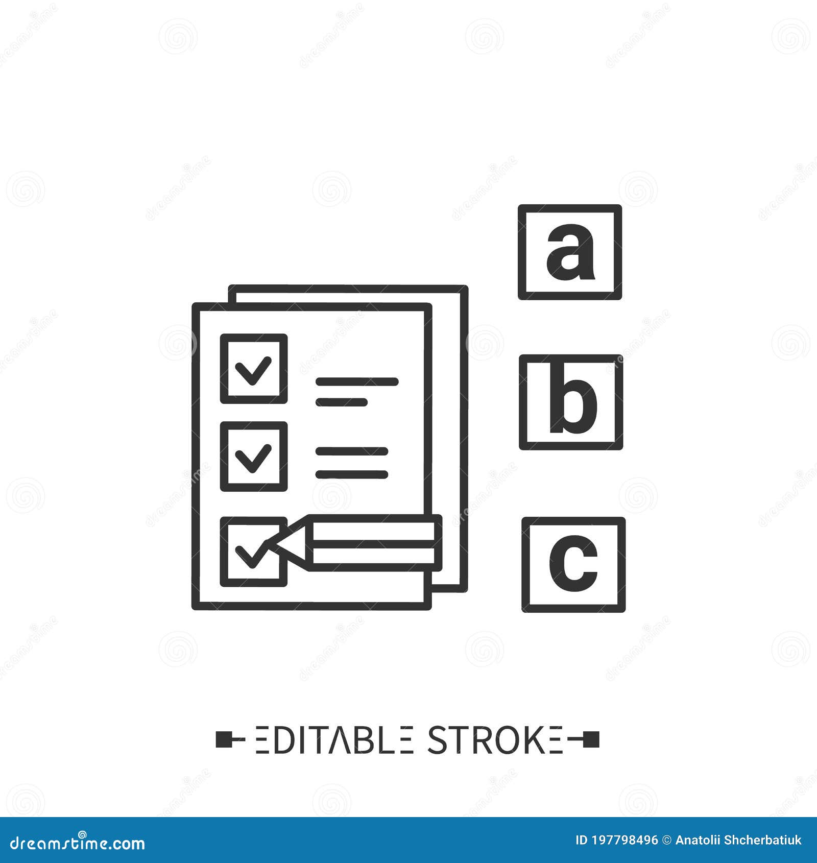Language Test Line Icon. Editable Illustration Stock Vector ...