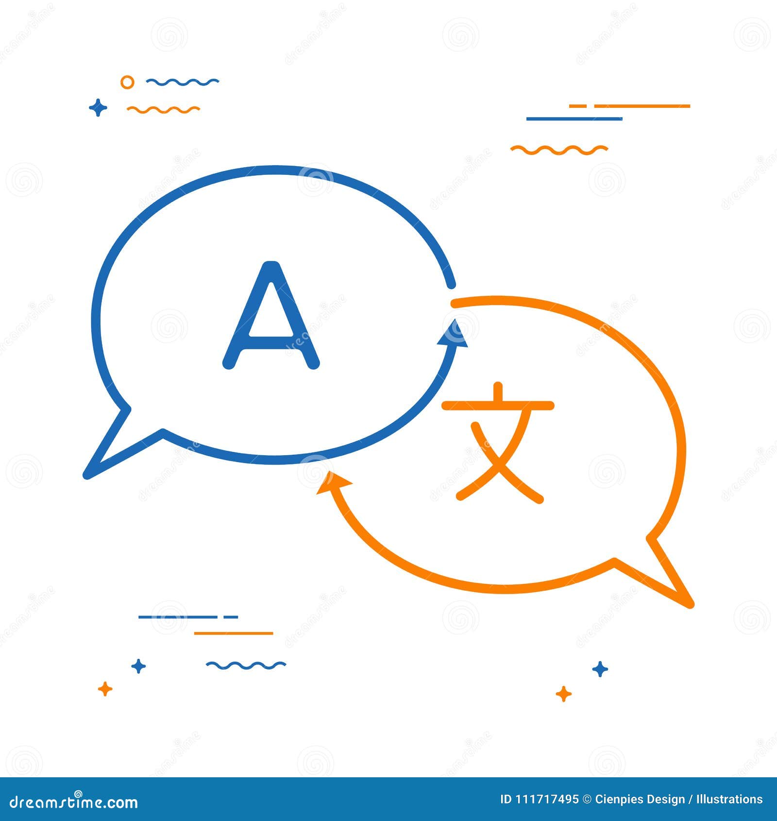 Language Translation Chat Bubble Concept Stock Vector - Illustration of ...