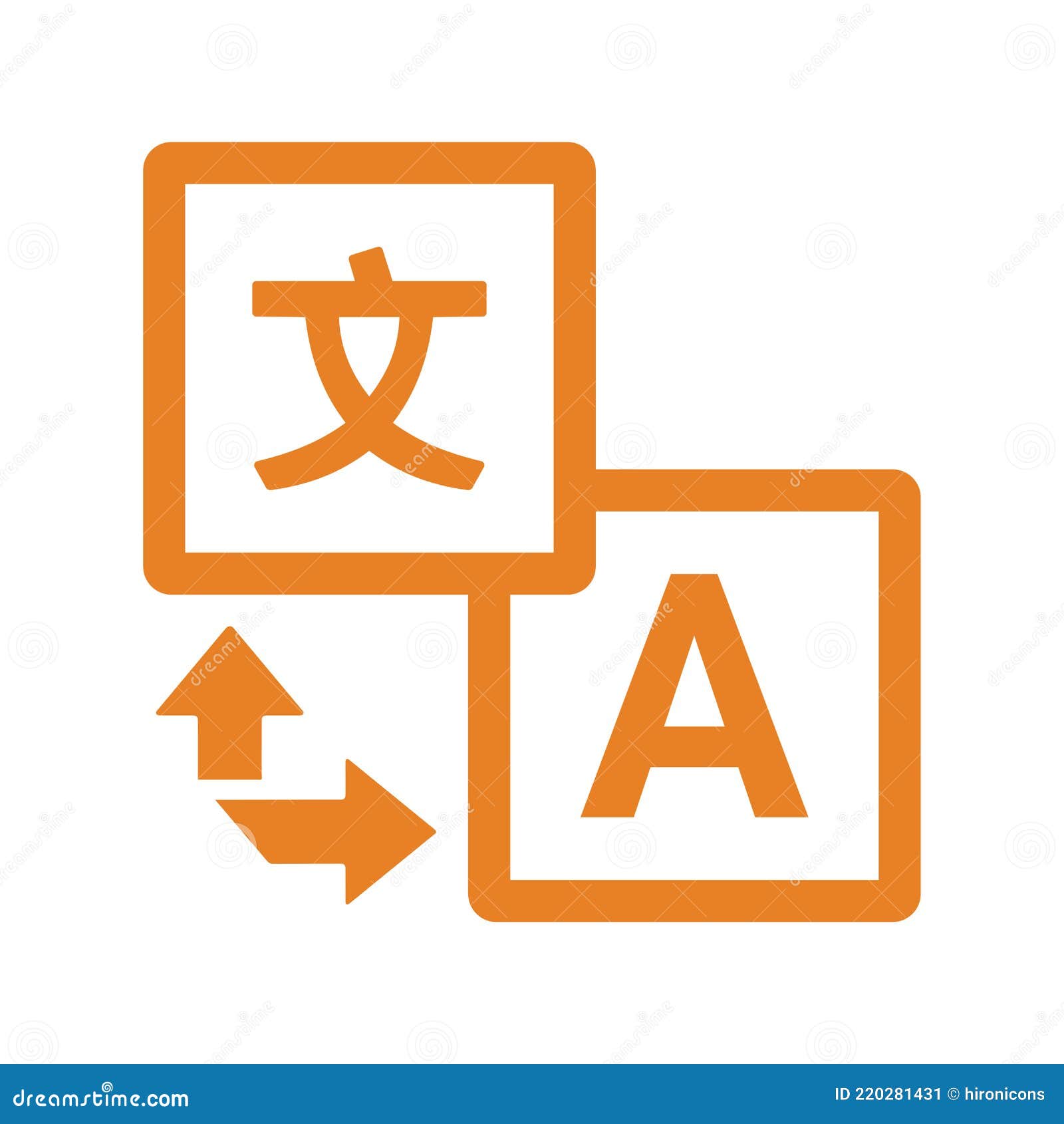 Language Translation Icon. Orange Color Vector Stock Vector ...