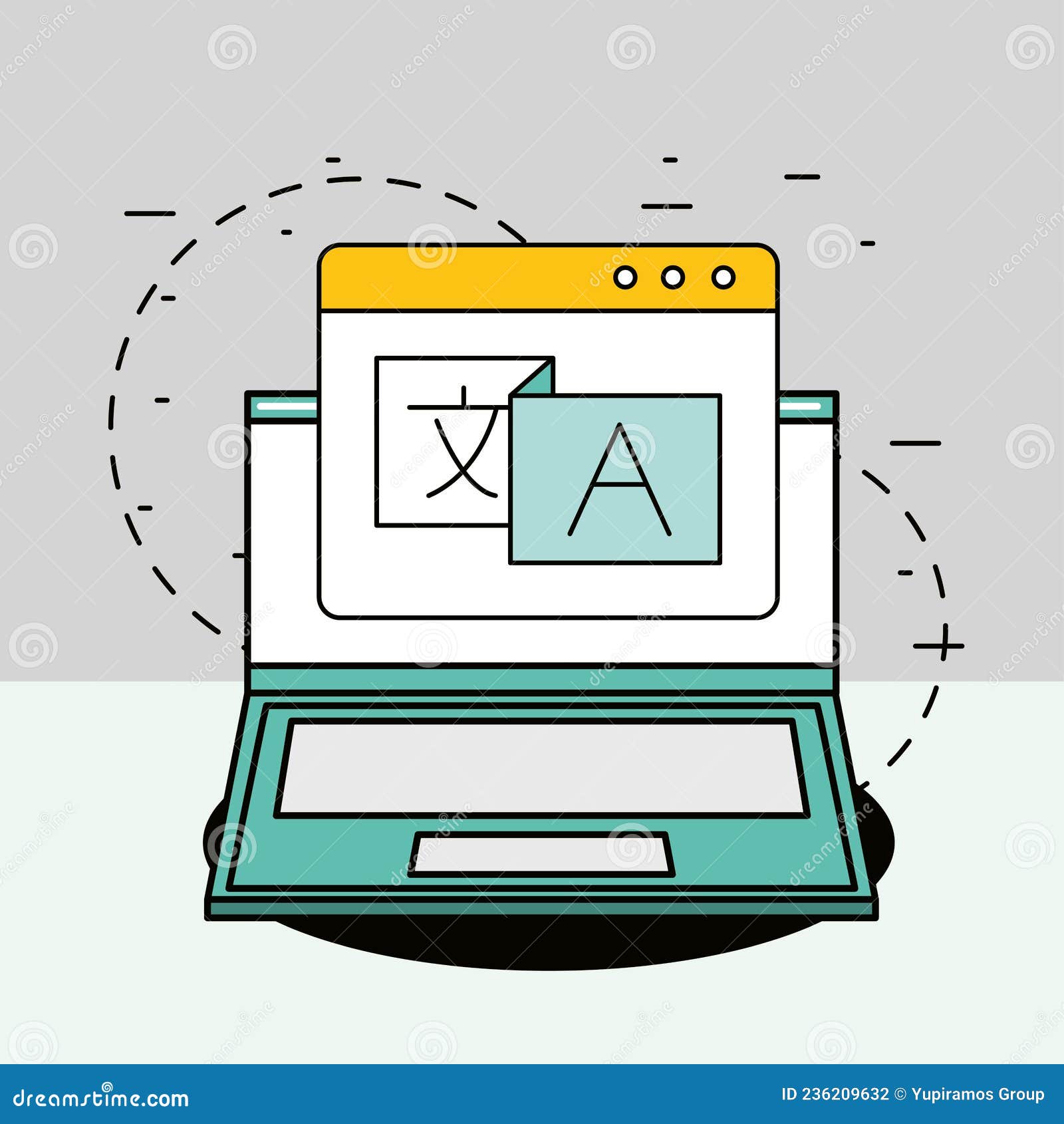 Language Translation by Laptop Stock Vector - Illustration of design ...