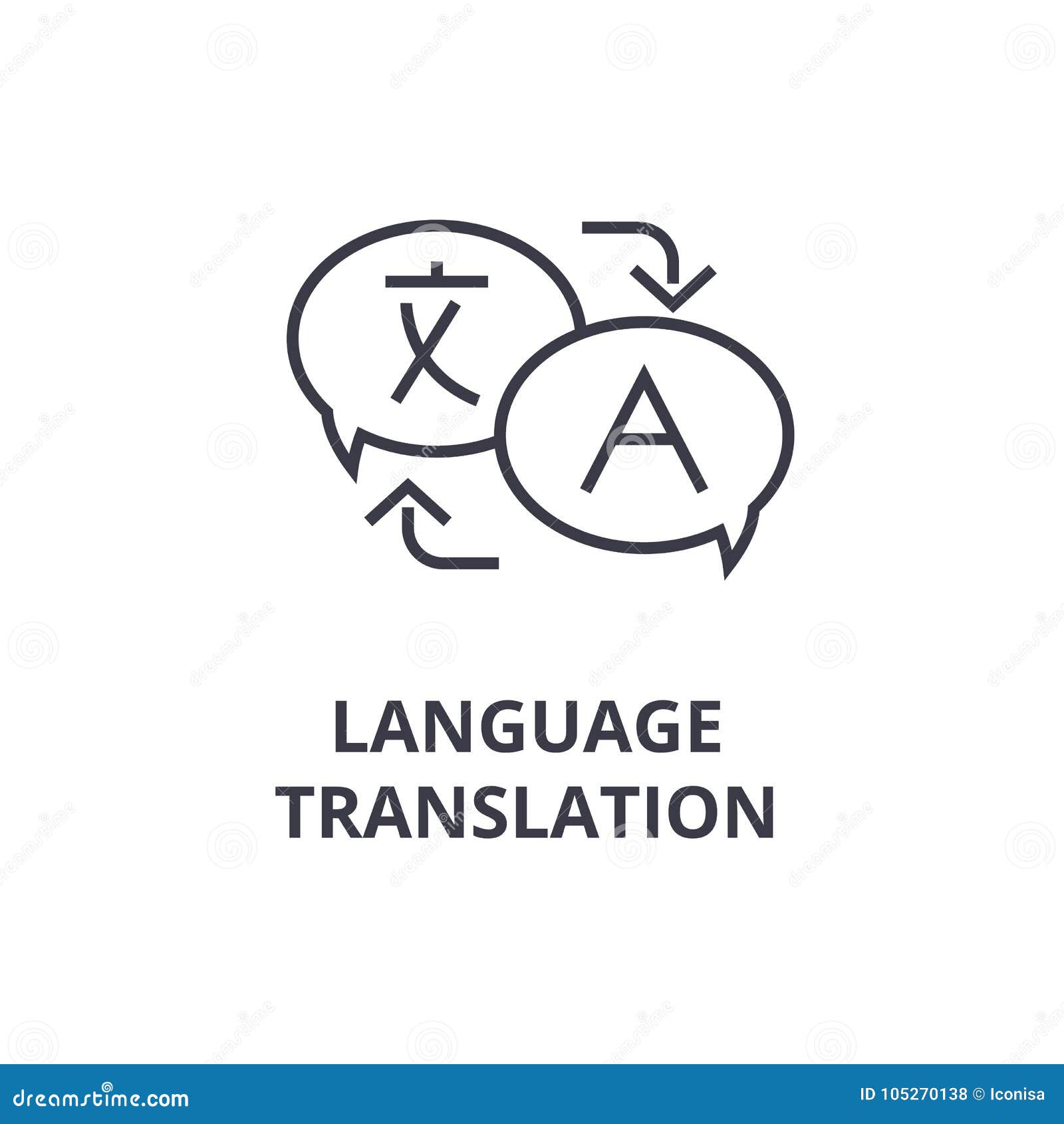 Language Translation Line Icon, Outline Sign, Linear Symbol, Vector ...
