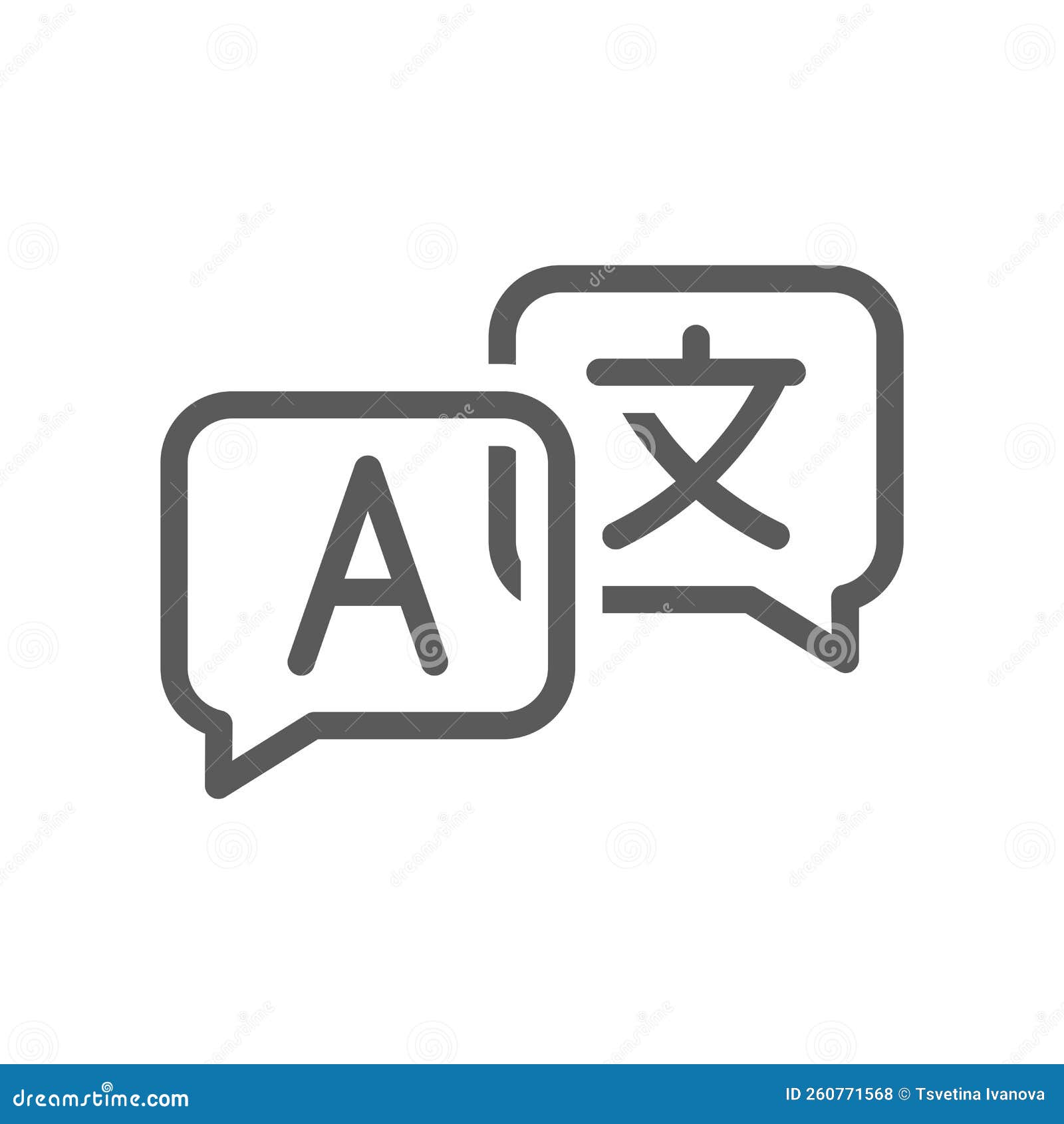 Language Translation Line Vector Simple Icon Stock Vector ...