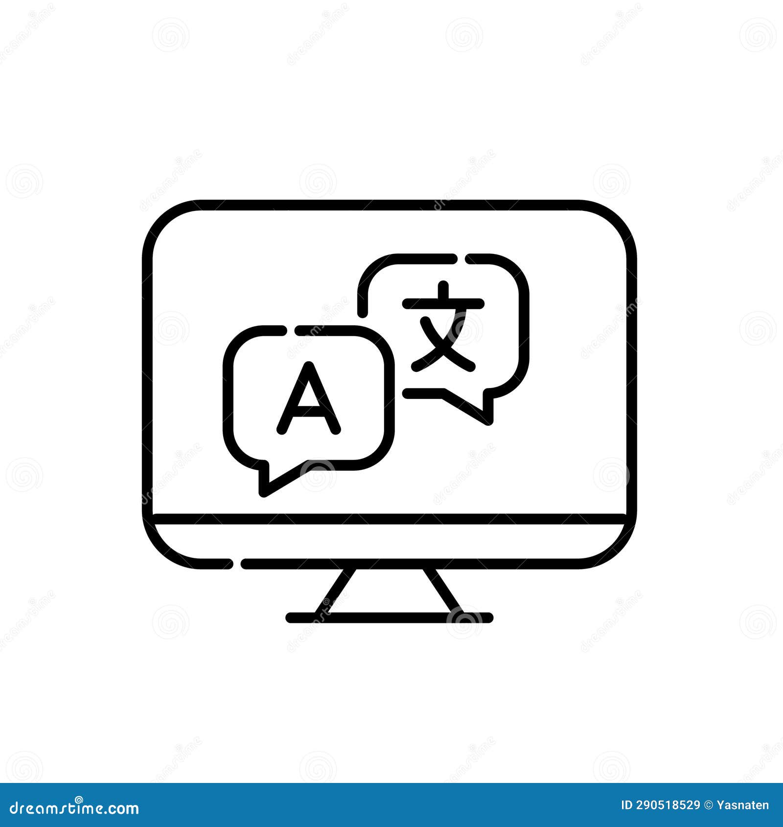 Language Translation Service on a Desktop Computer. Pixel Perfect ...