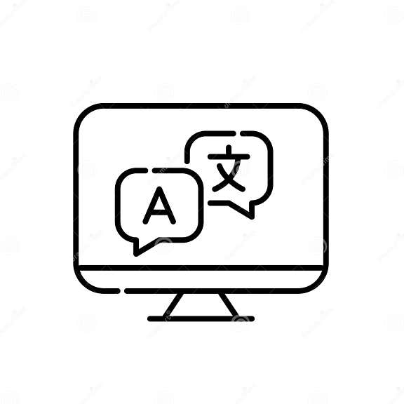 Language Translation Service on a Desktop Computer. Pixel Perfect ...