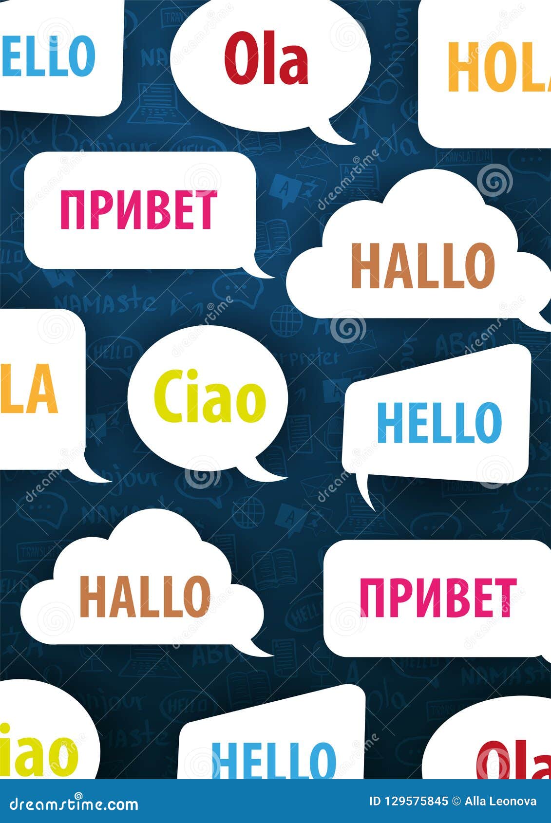 Language Translator Banner with Hand-draw Doodle on the Background ...