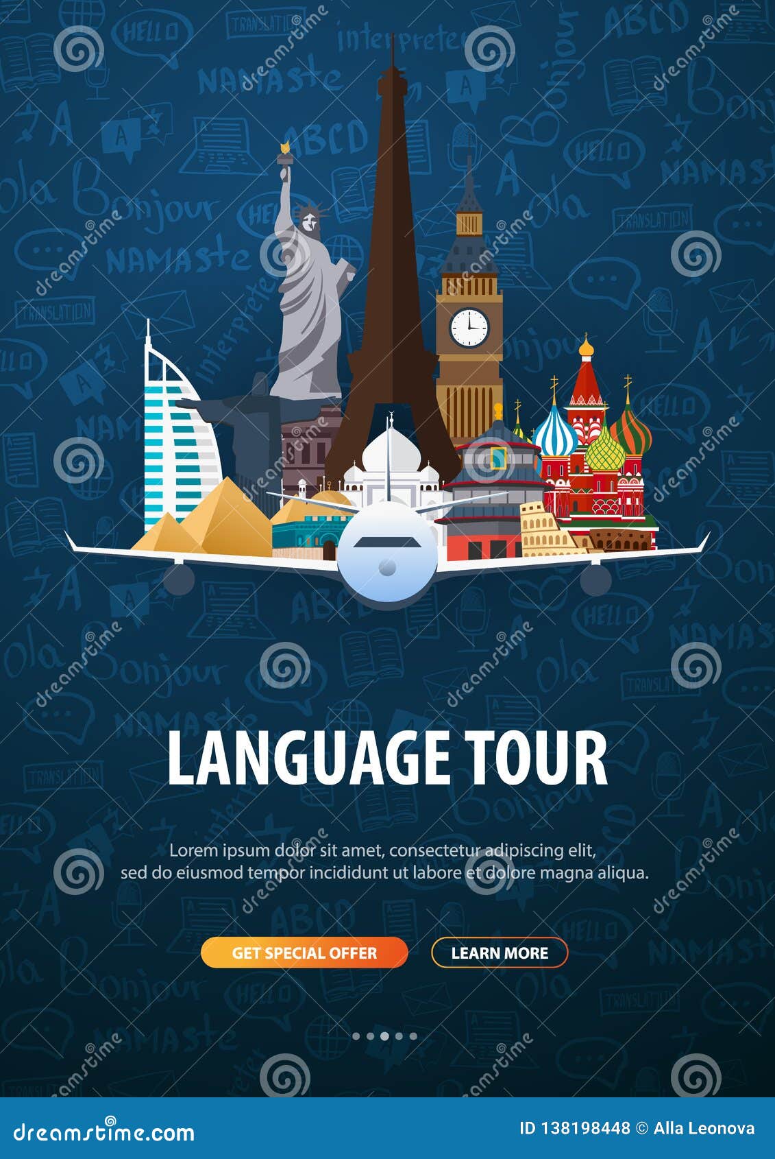 Language Trip, Tour, Travel. Learning Languages. Vector Illustration ...