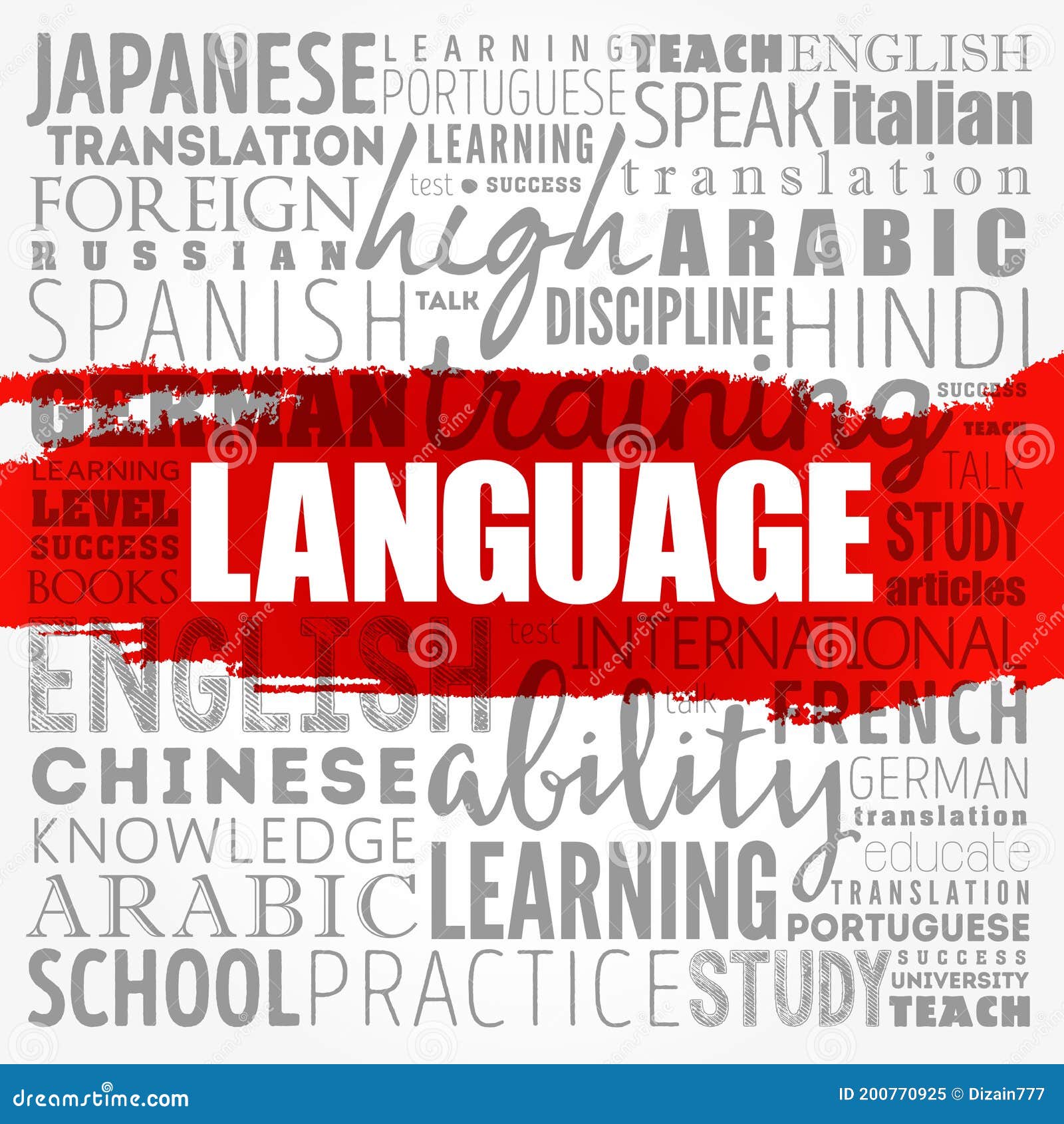LANGUAGE Word Cloud Collage Stock Illustration - Illustration of ...
