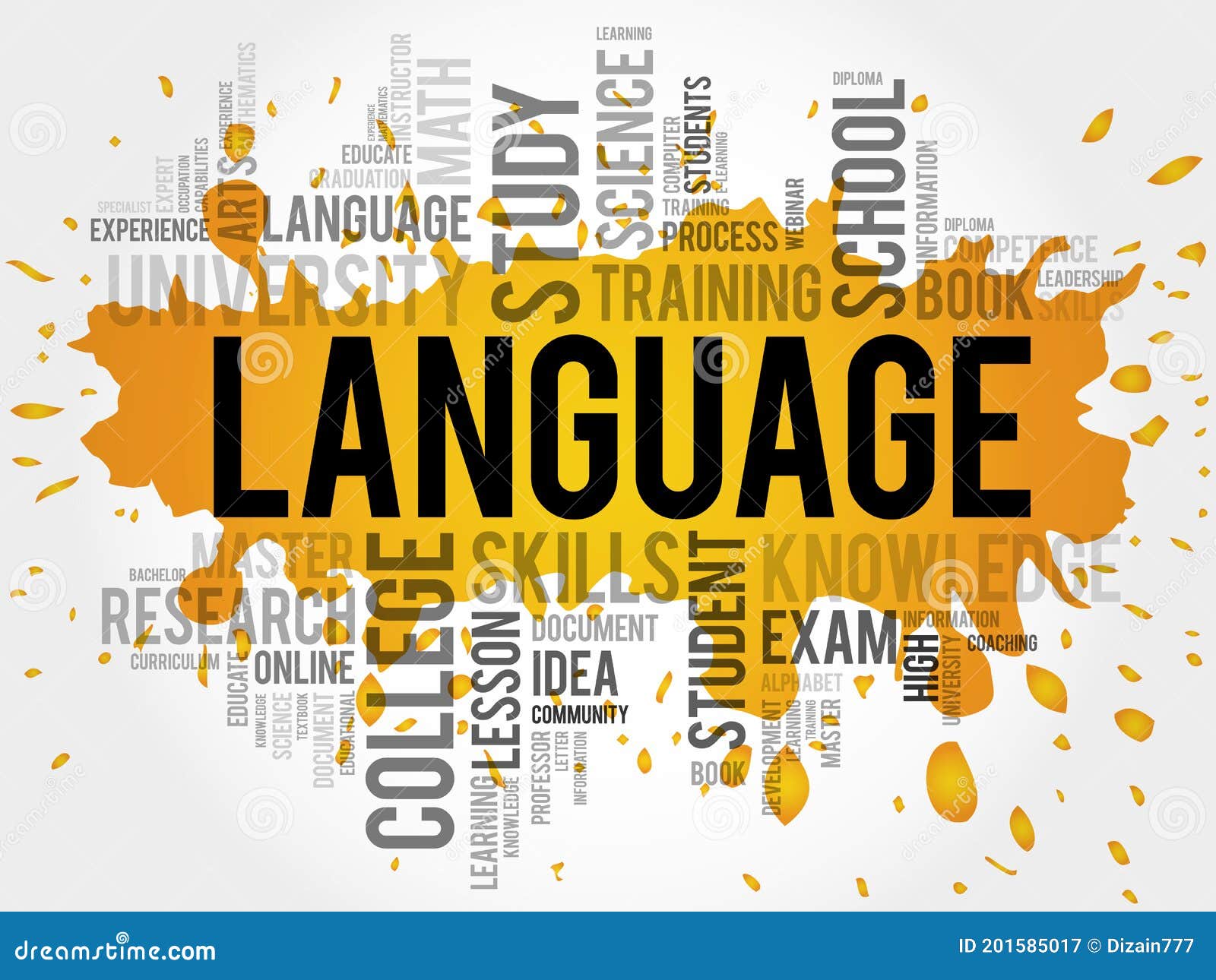 LANGUAGE word cloud stock illustration. Illustration of education ...
