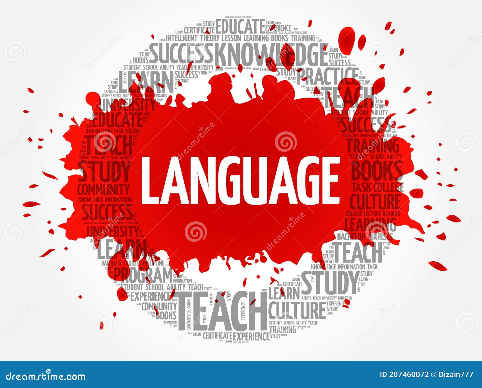 LANGUAGE word cloud stock illustration. Illustration of english - 207460072